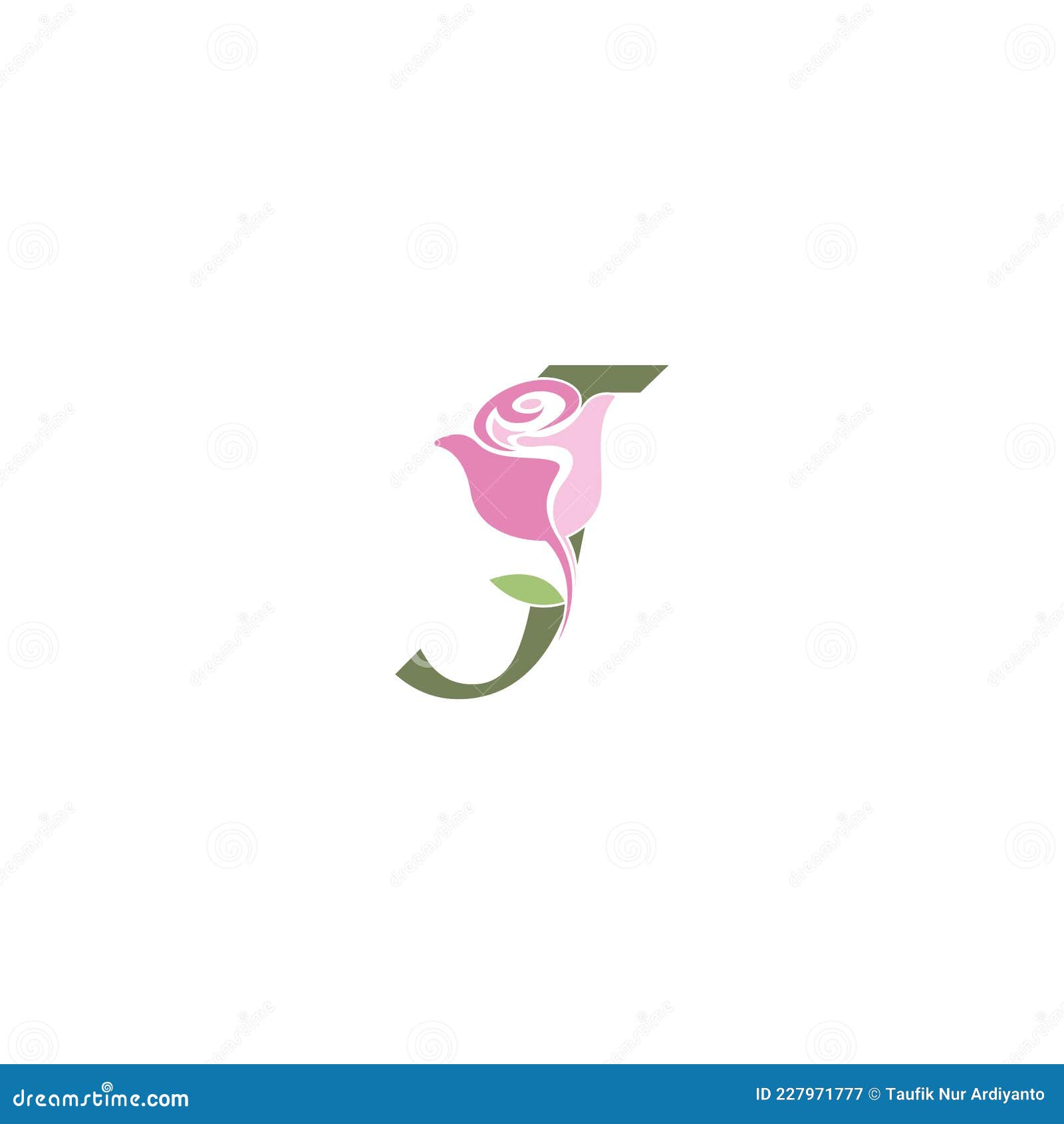 Letter J with Rose Icon Logo Vector Template Stock Vector ...