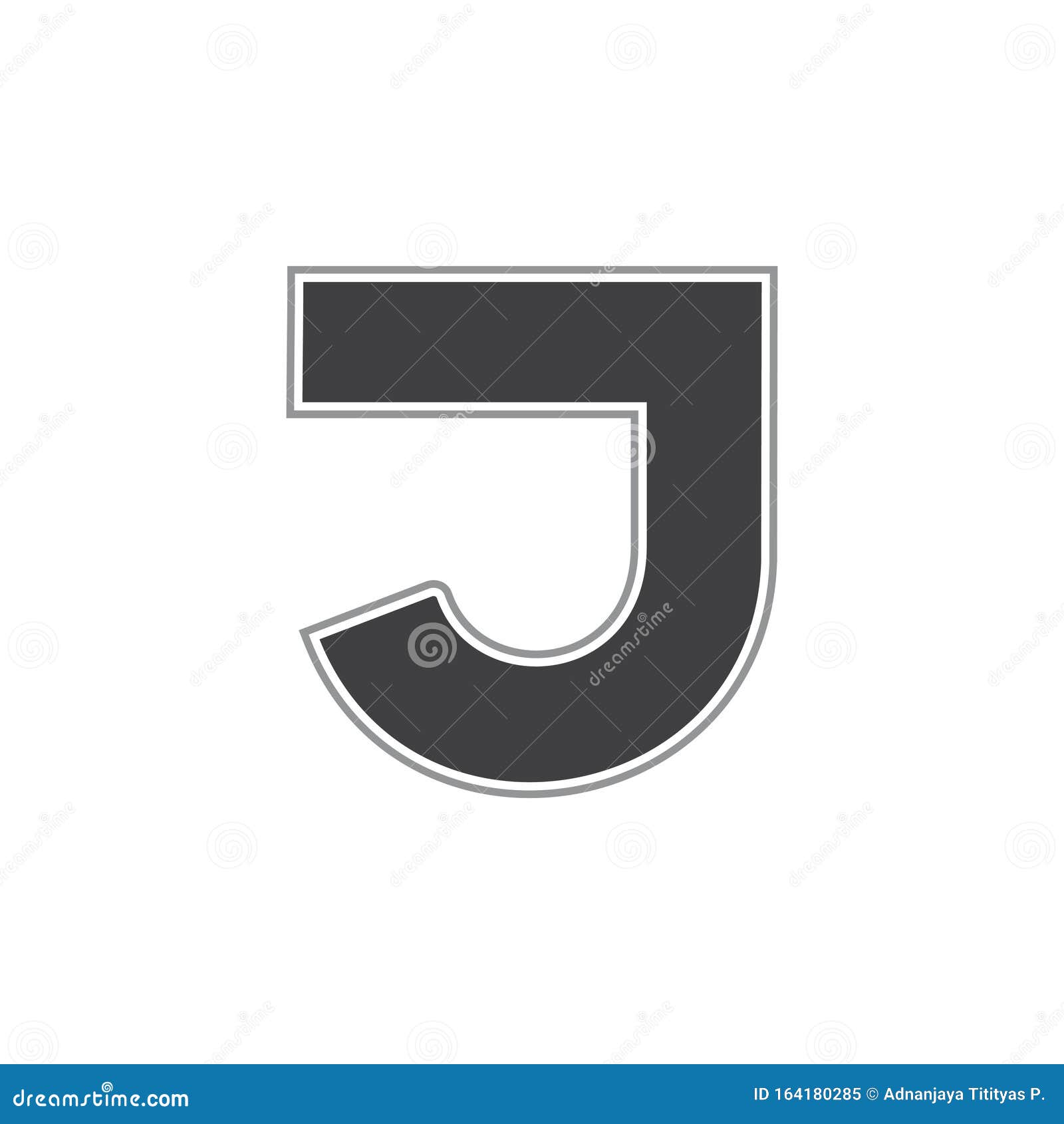 Letter J Simple Geometric Line Emblem Logo Vector Stock Vector ...