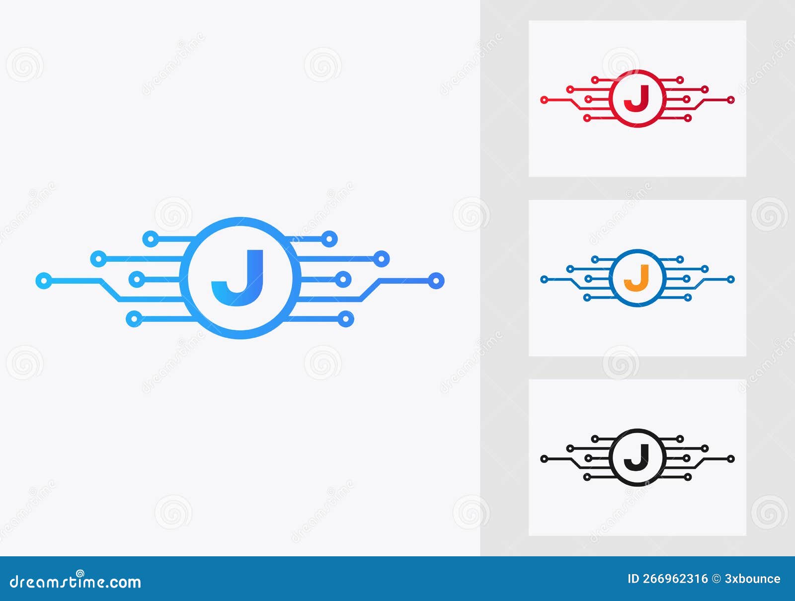Letter J Technology Logo Design Template. Network Logo Design Stock ...