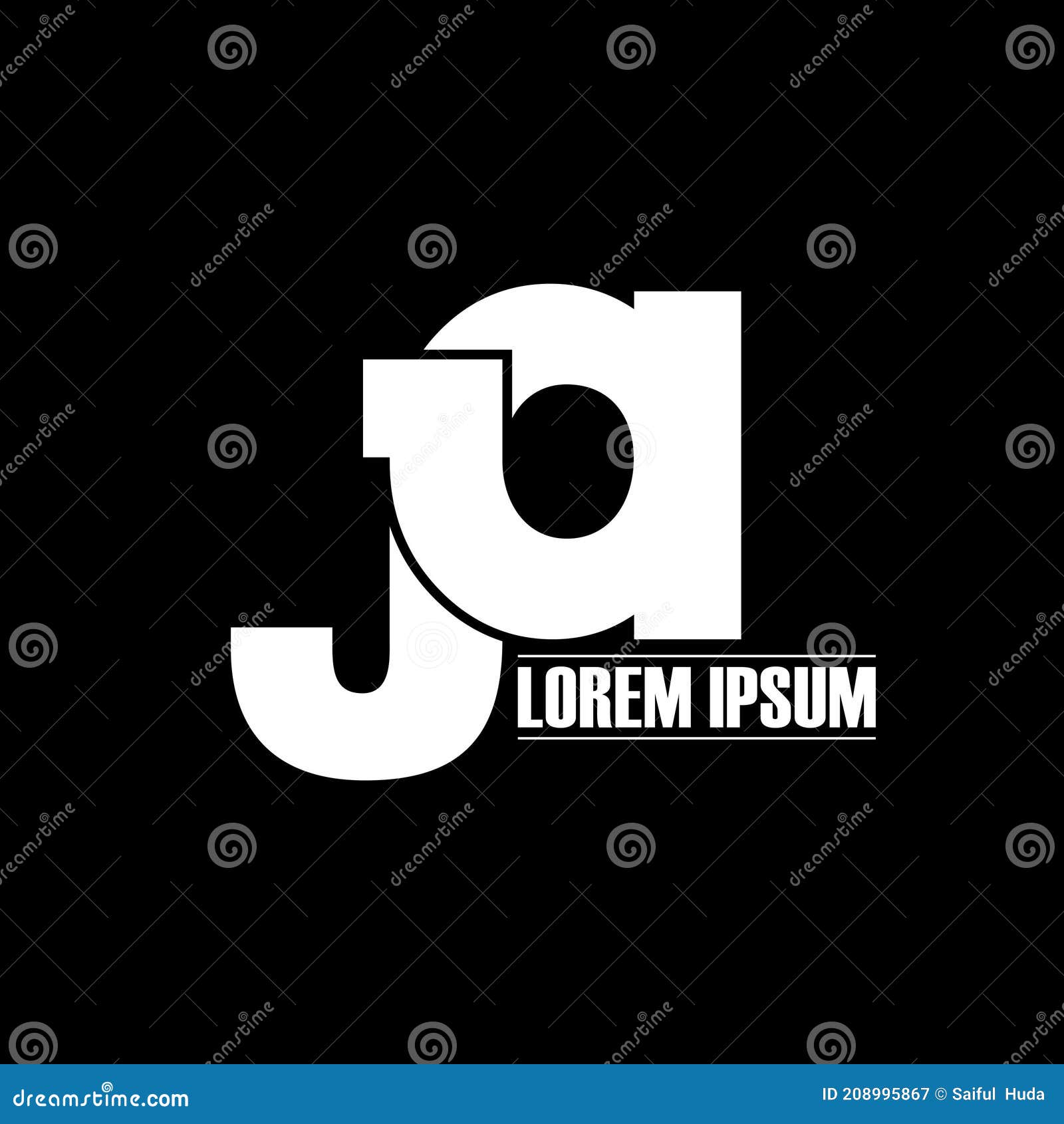 Letter JA Simple Monogram Logo Icon Design. Stock Vector - Illustration ...