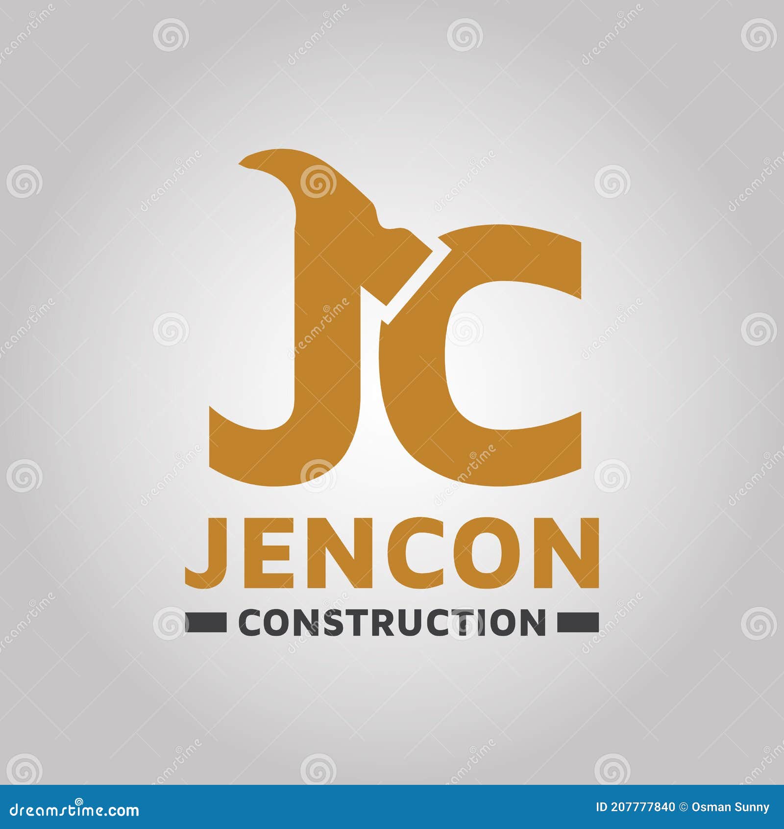Letter JC & Construction Logo Design Idea Stock Vector - Illustration ...