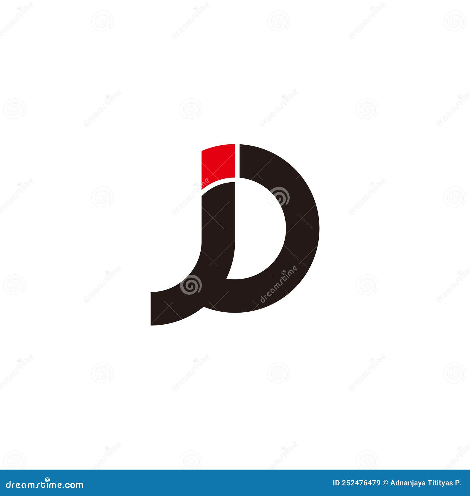 Letter Jd Red Dot Simple Geometric Logo Vector Stock Vector ...