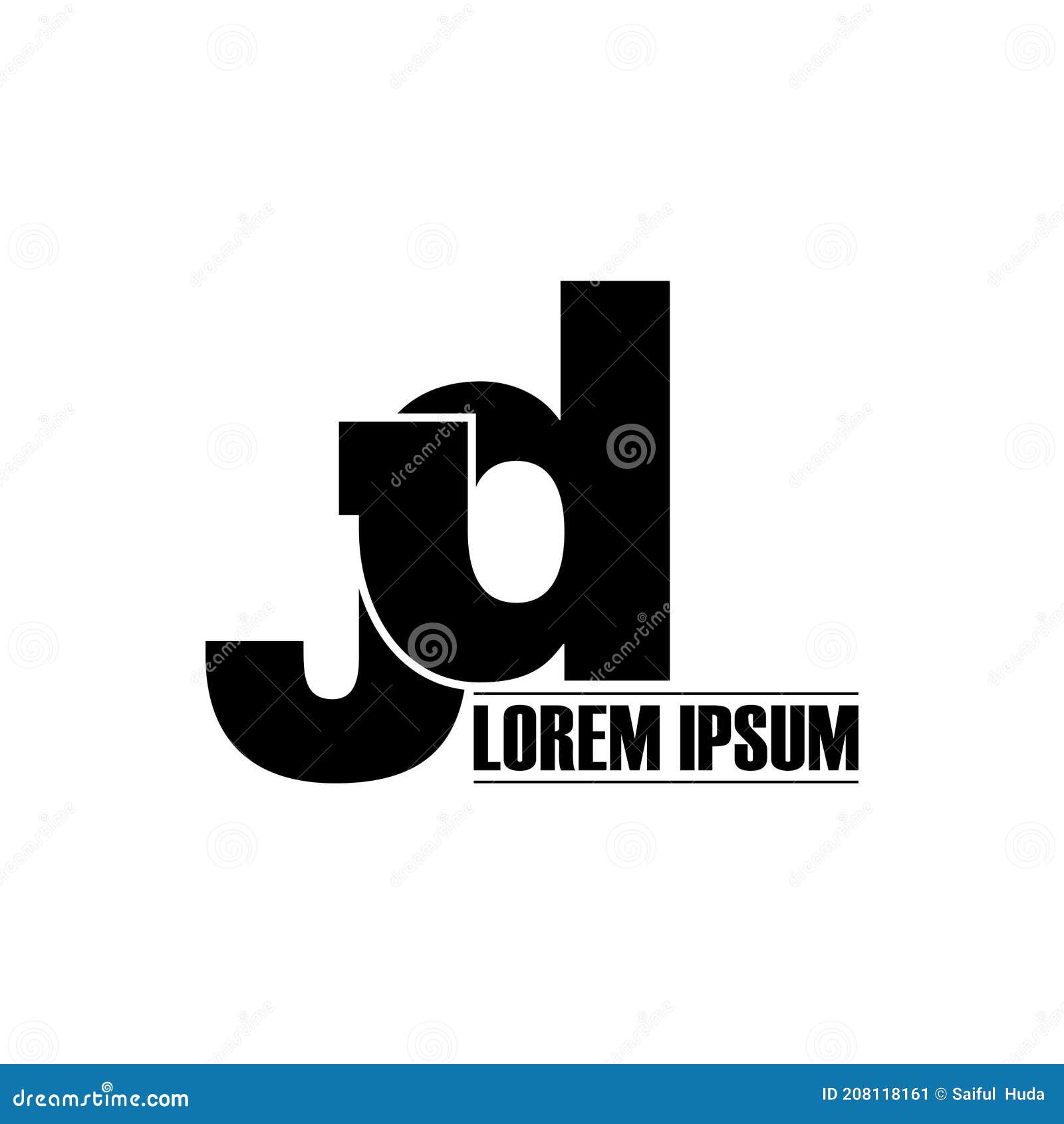 Letter JD Simple Monogram Logo Icon Design. Stock Vector - Illustration ...