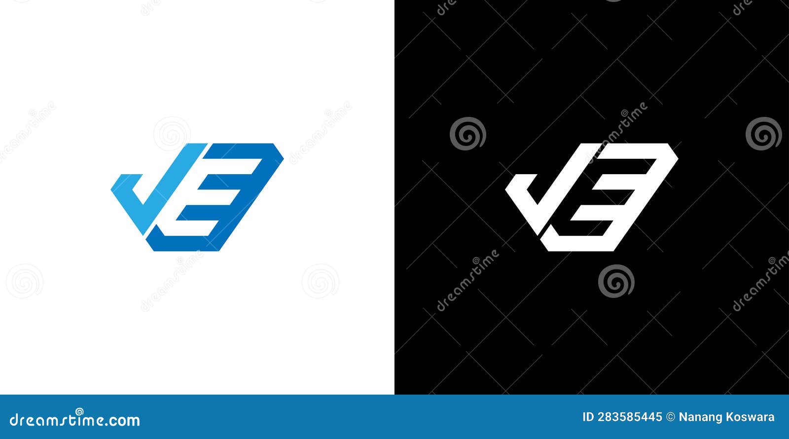 Letter JE Negative Space Logo, JE Monogram, Initial JE Logo, JE Logo ...