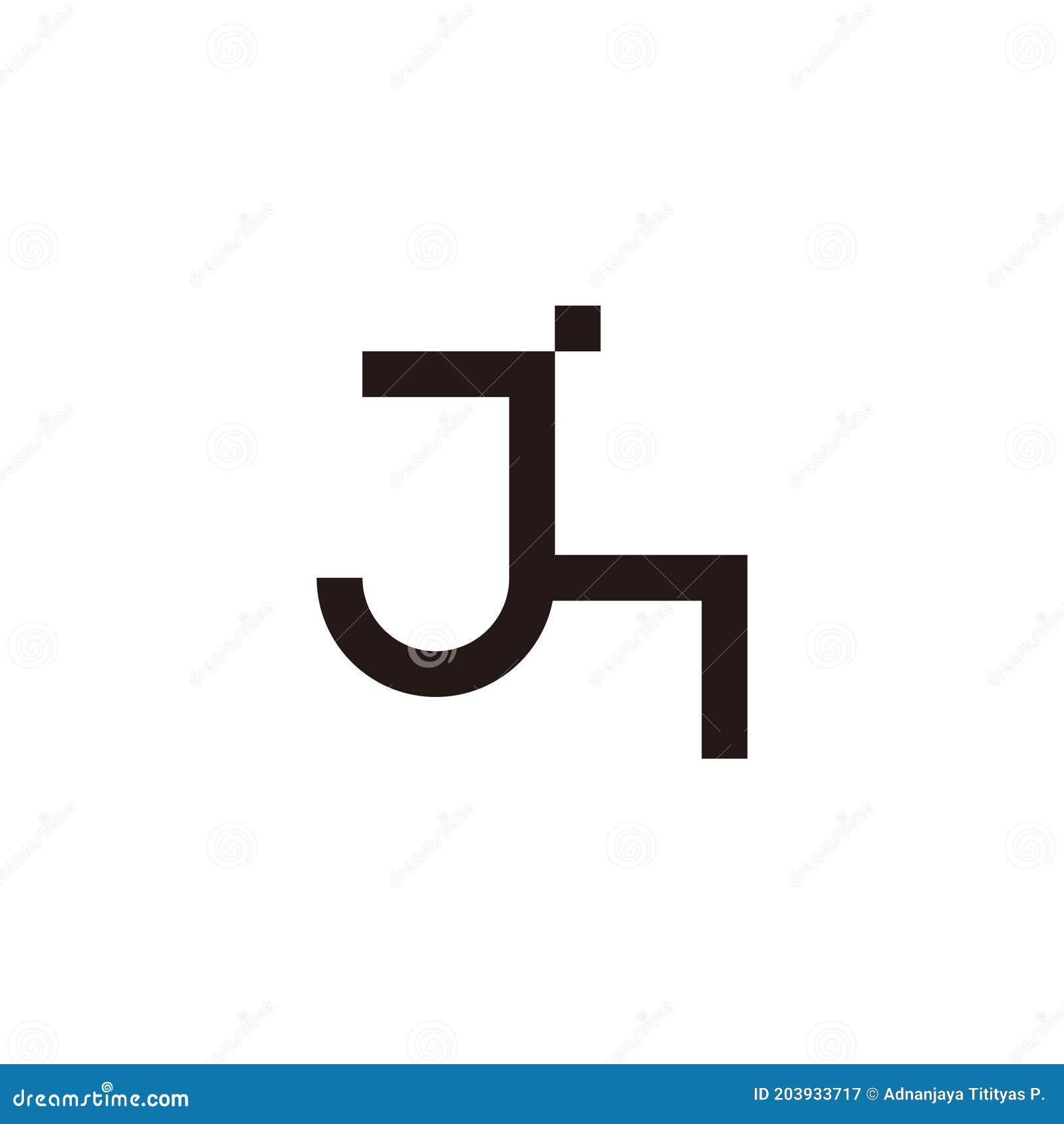 Letter Jh Simple Geometric Linear Logo Vector Stock Vector ...