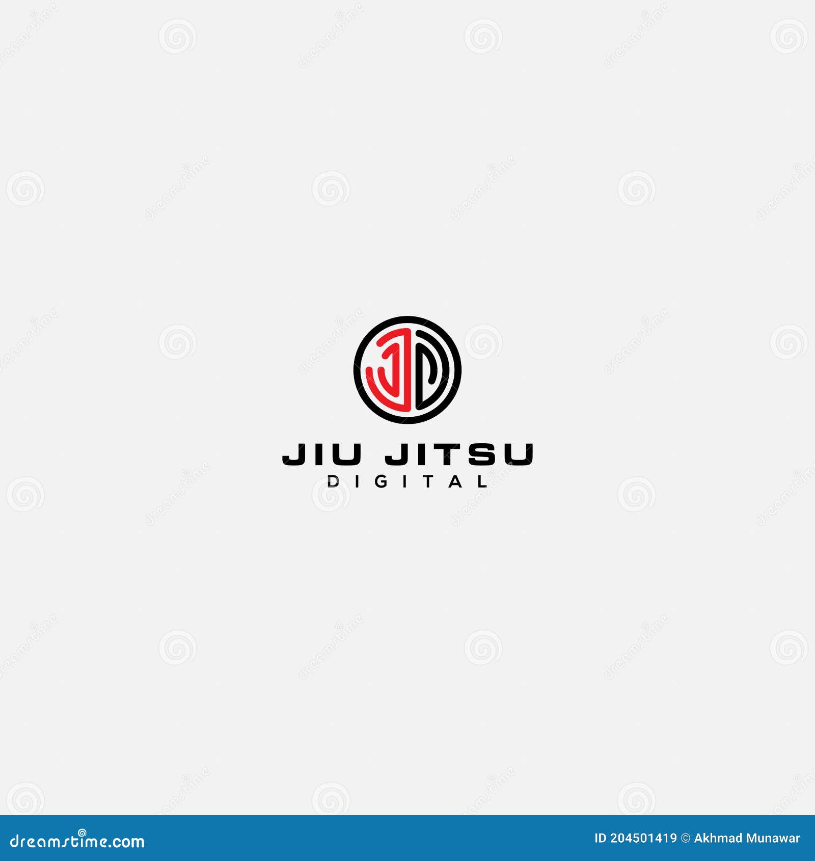 Jiu Jitsu Logo Template With Dragon Mascot Vector Illustration ...