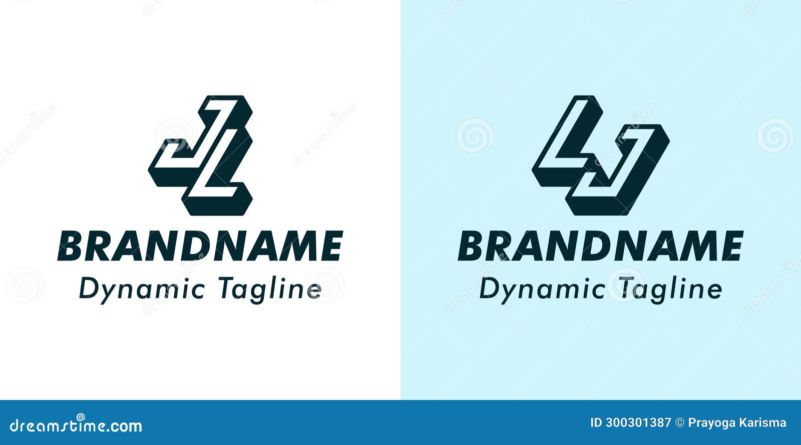 Letter JL and LJ 3D Monogram Logo. Suitable for Business with JL or LJ ...