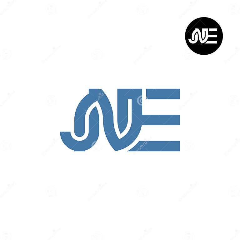 Letter JNE Monogram Logo Design Stock Vector - Illustration of letters ...
