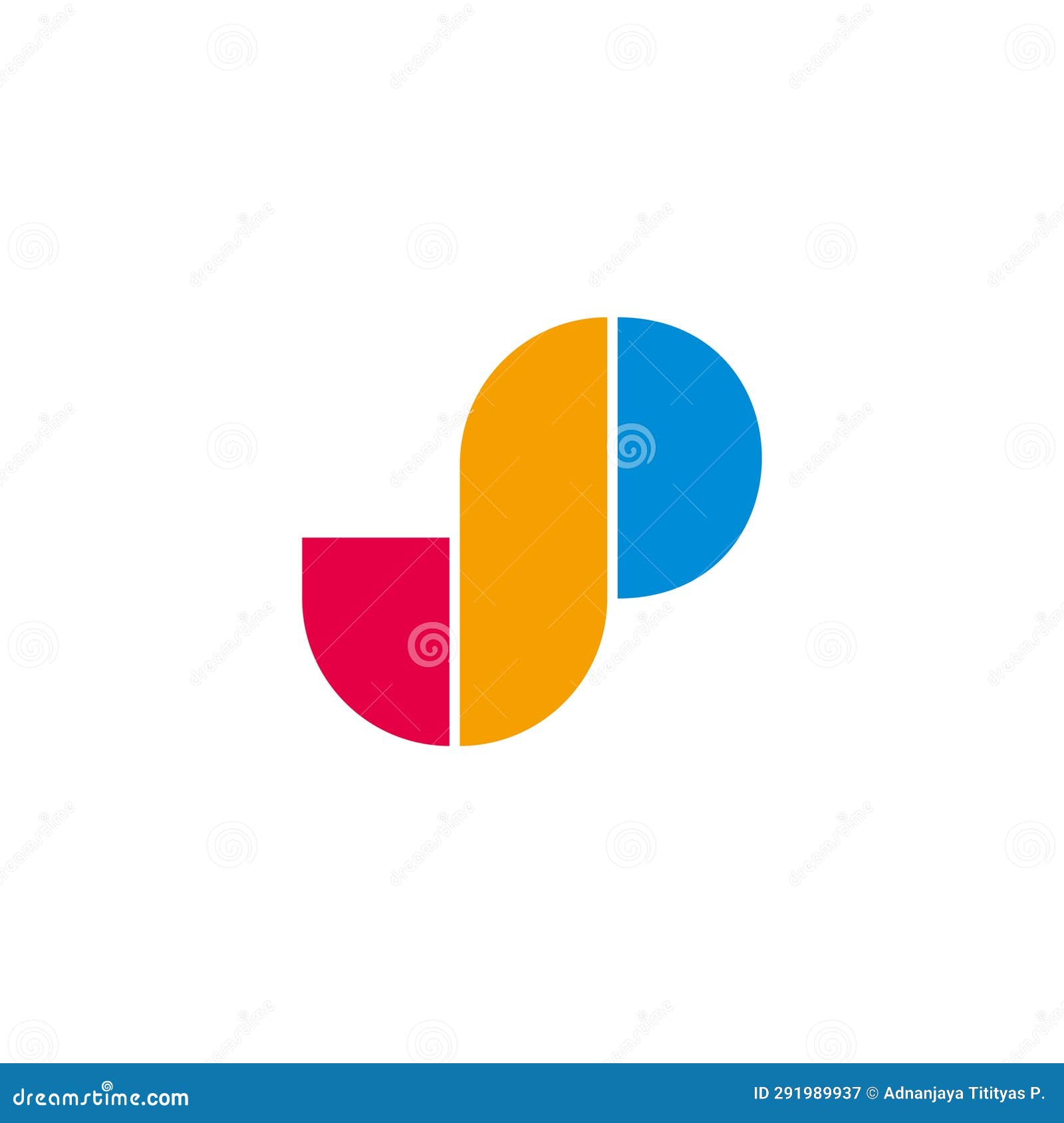 Letter Jp Simple Geometric Colorful Stripe Logo Vector Stock Vector ...