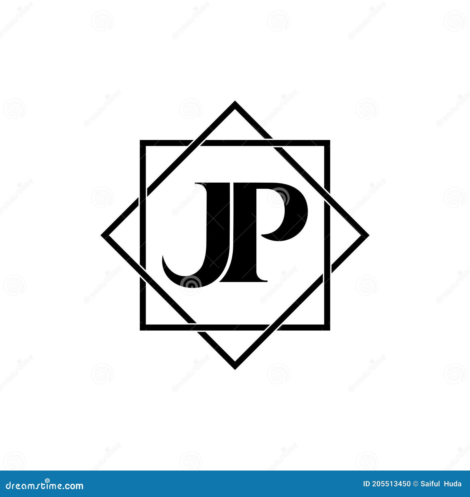 Letter JP Simple Monogram Logo Icon Design. Stock Vector - Illustration ...