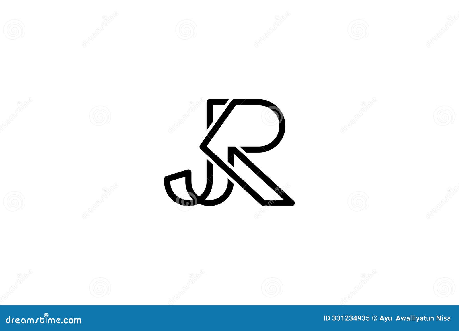 Letter JR or RJ Logo Design Vector Stock Illustration - Illustration of ...