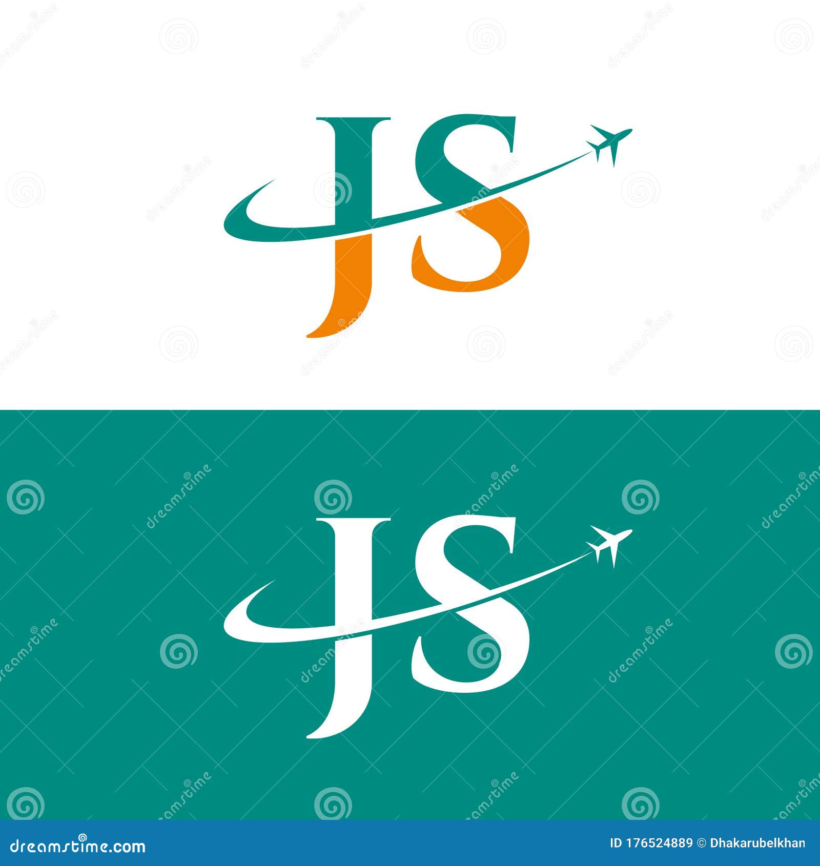 Letter JS Air Travel Logo Design Template Stock Vector - Illustration ...