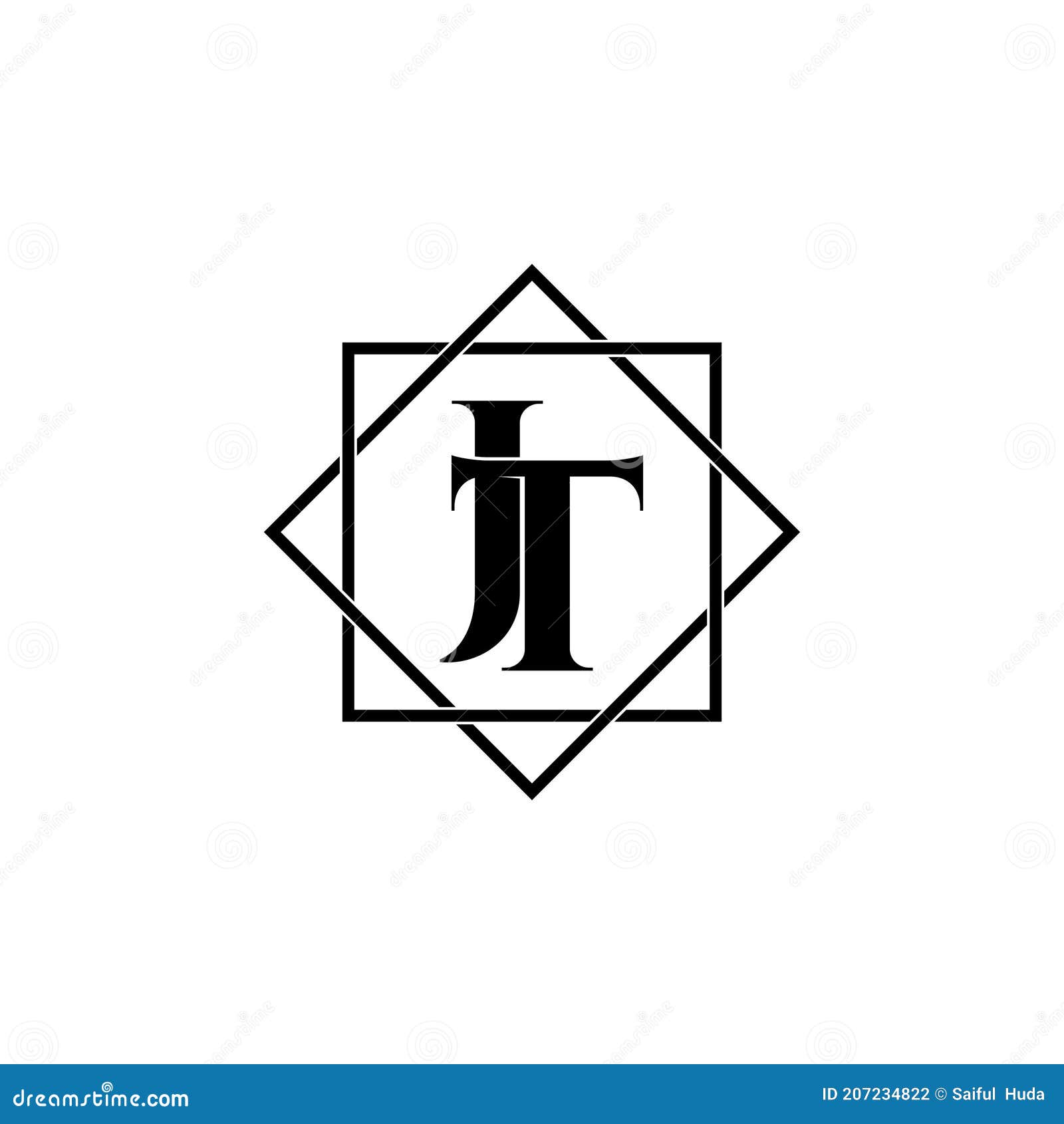Letter JT Simple Monogram Logo Icon Design. Stock Vector - Illustration ...