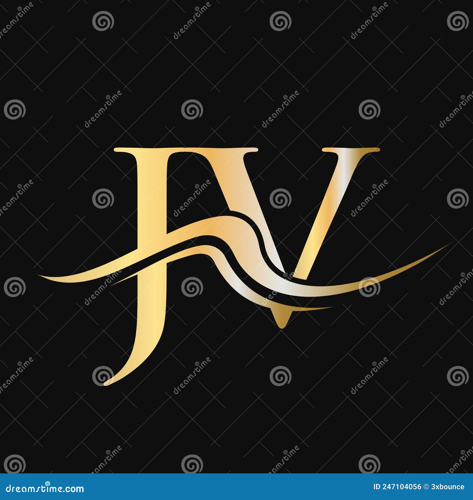 Letter JV Logo Design. Initial JV Logotype Template for Business and ...