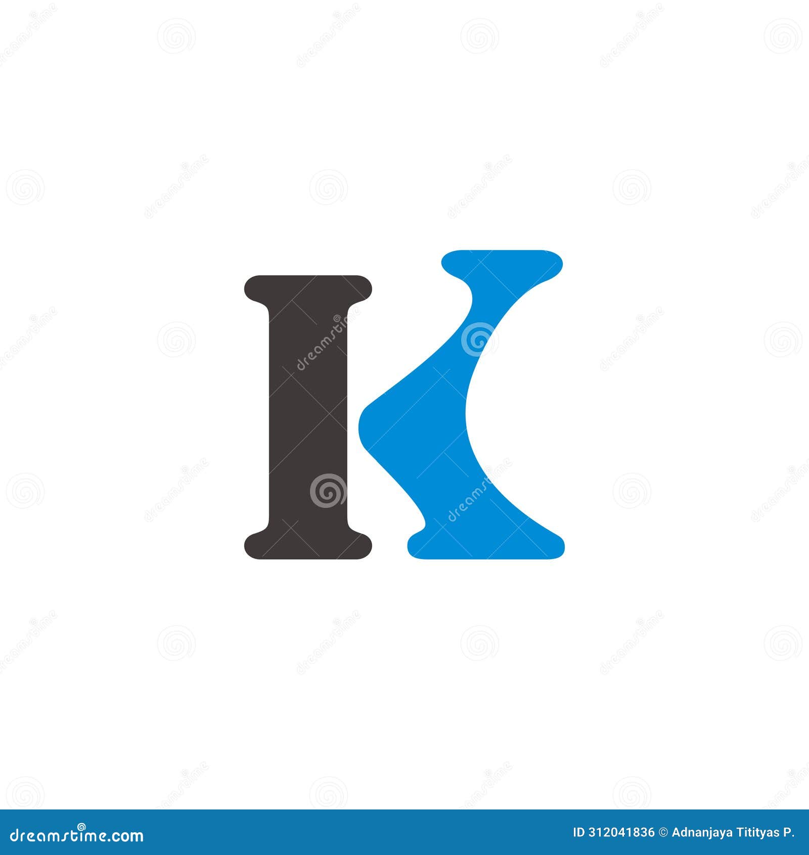 Letter K Abstract Blue River Symbol Logo Vector Stock Vector ...