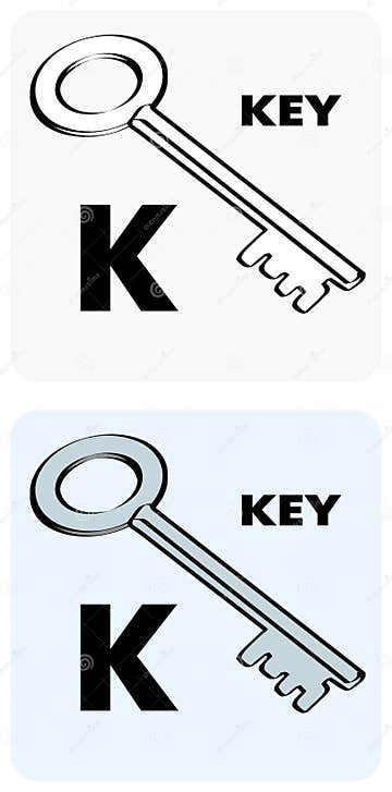 Letter K Alphabet Flashcards Stock Vector - Illustration of keys ...