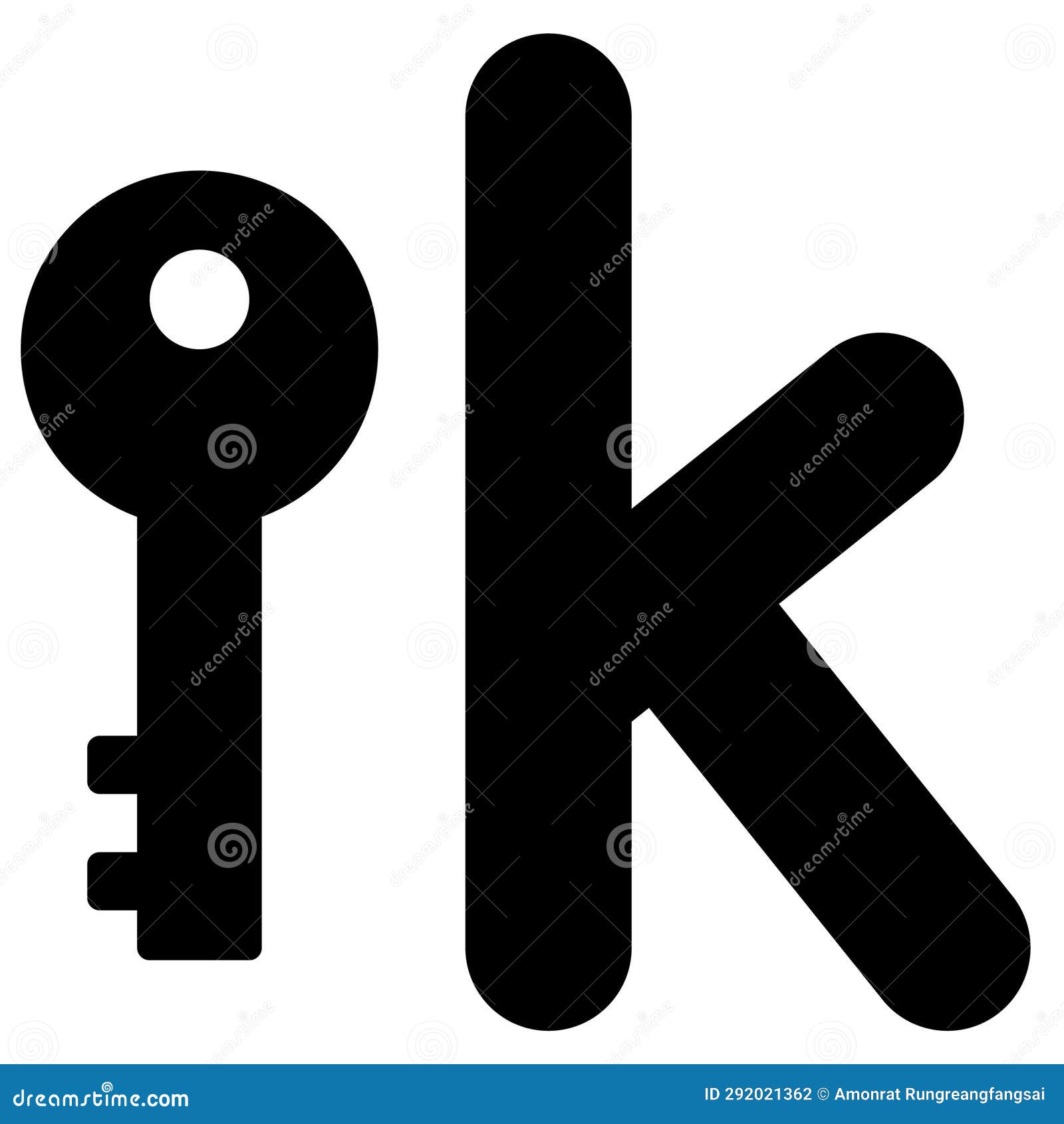 Letter K Alphabet with Key Icon Stock Vector - Illustration of writing ...