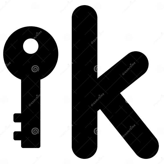 Letter K Alphabet with Key Icon Stock Vector - Illustration of writing ...