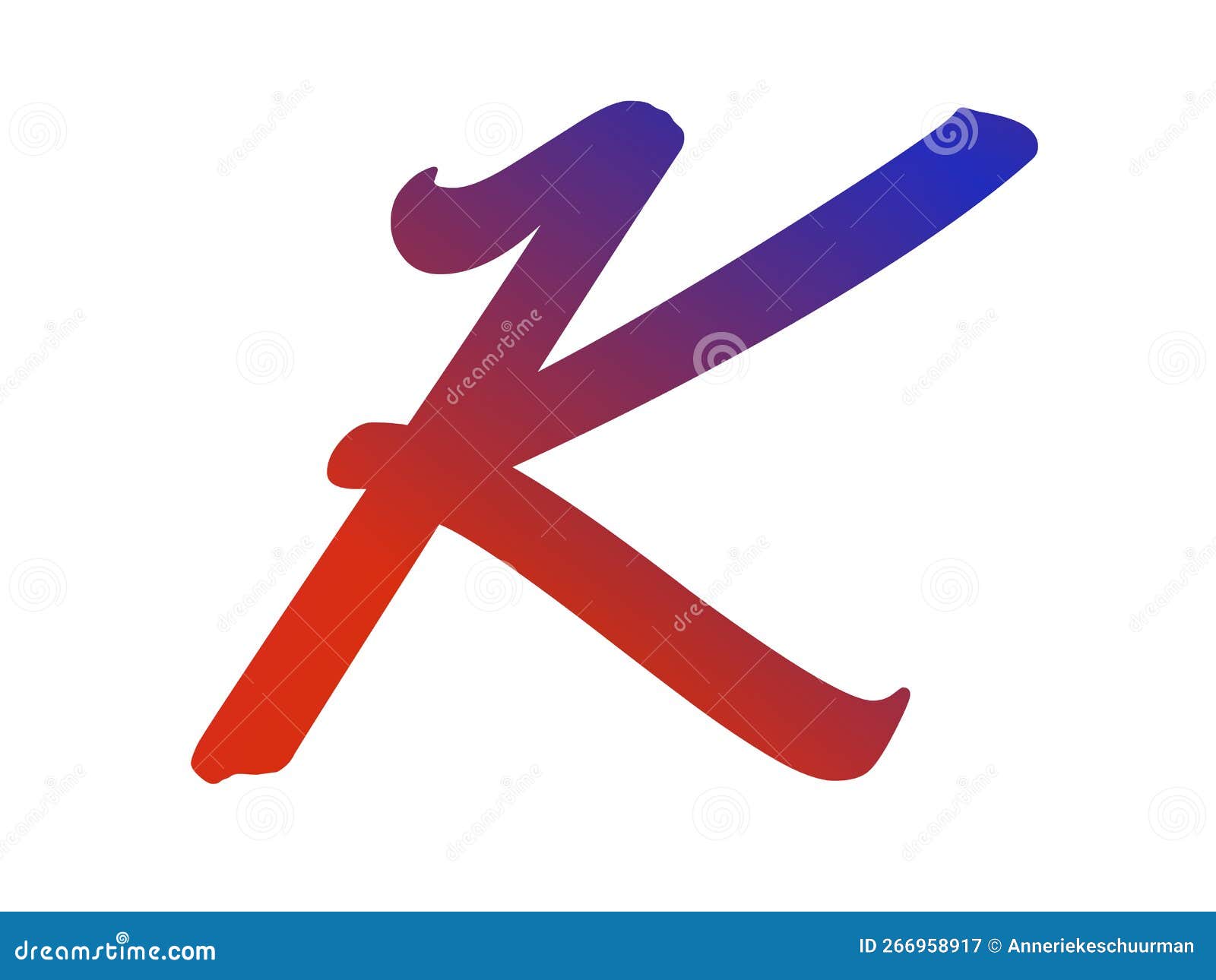 Letter K of the Alphabet Made with Red and Blue Gradient Stock ...