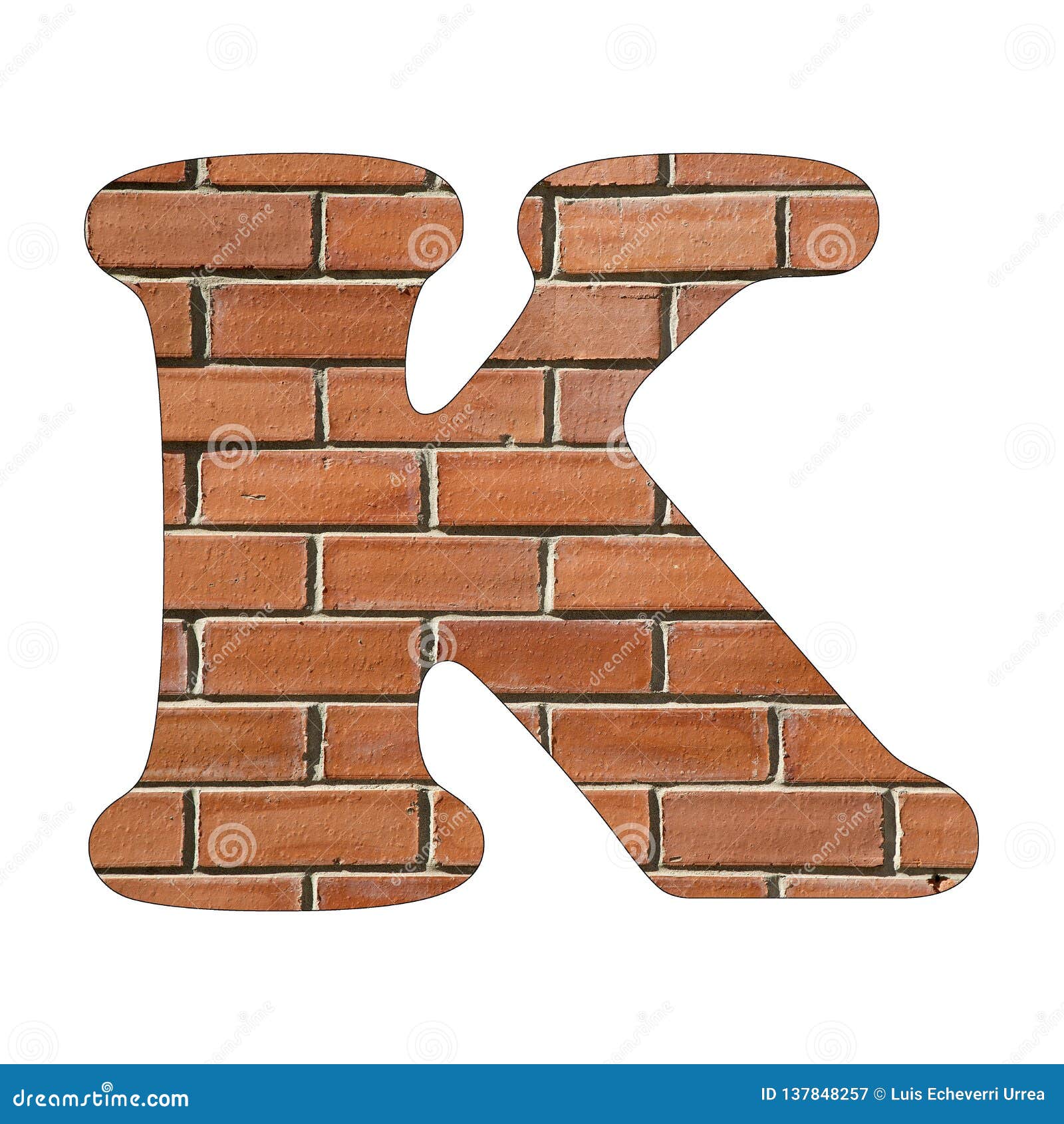 Letter K of the Alphabet - Red Brick Wall Background Stock Illustration ...