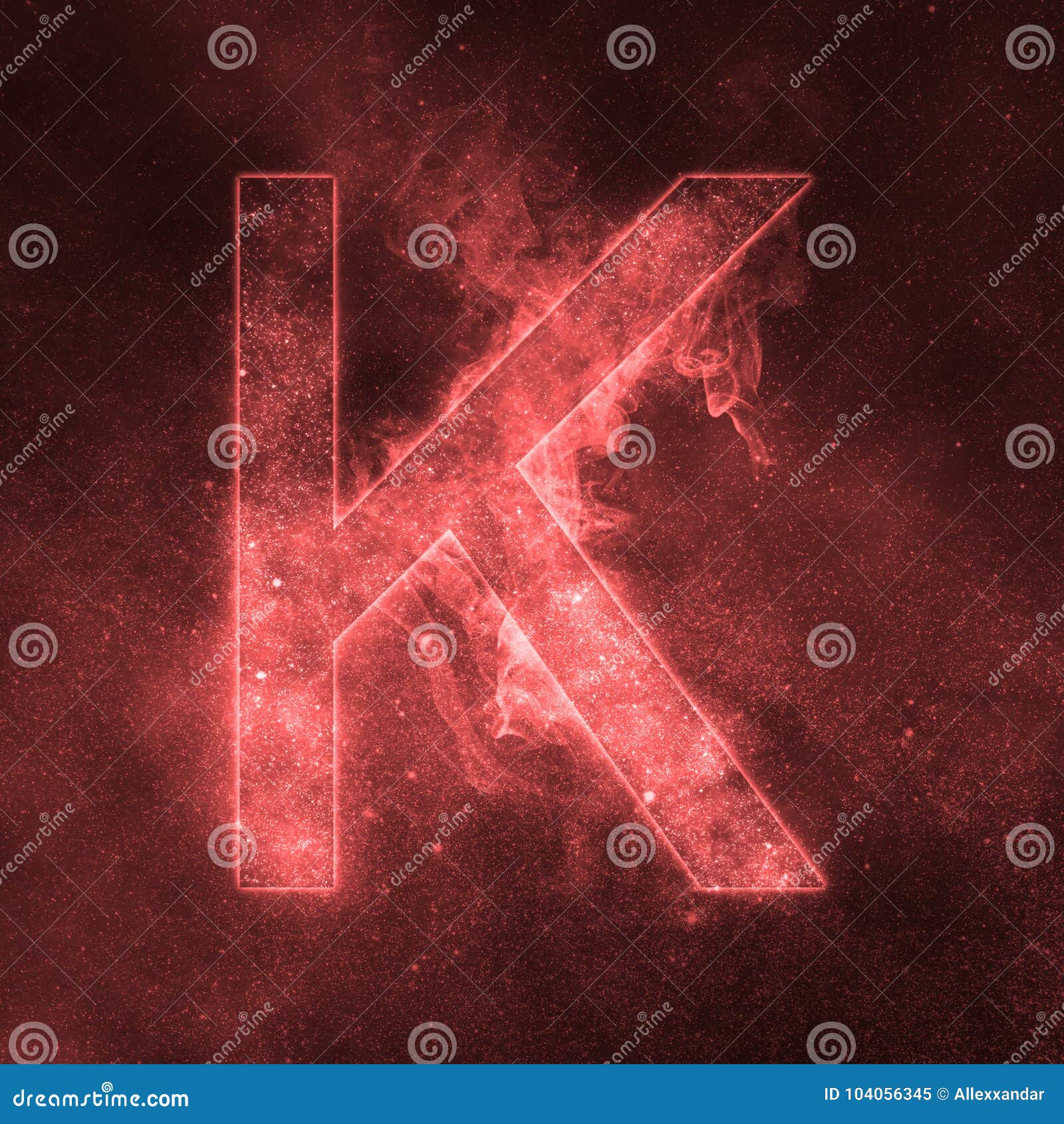 Letter K Alphabet Symbol. Space Letter, Night Sky Letter Stock ...