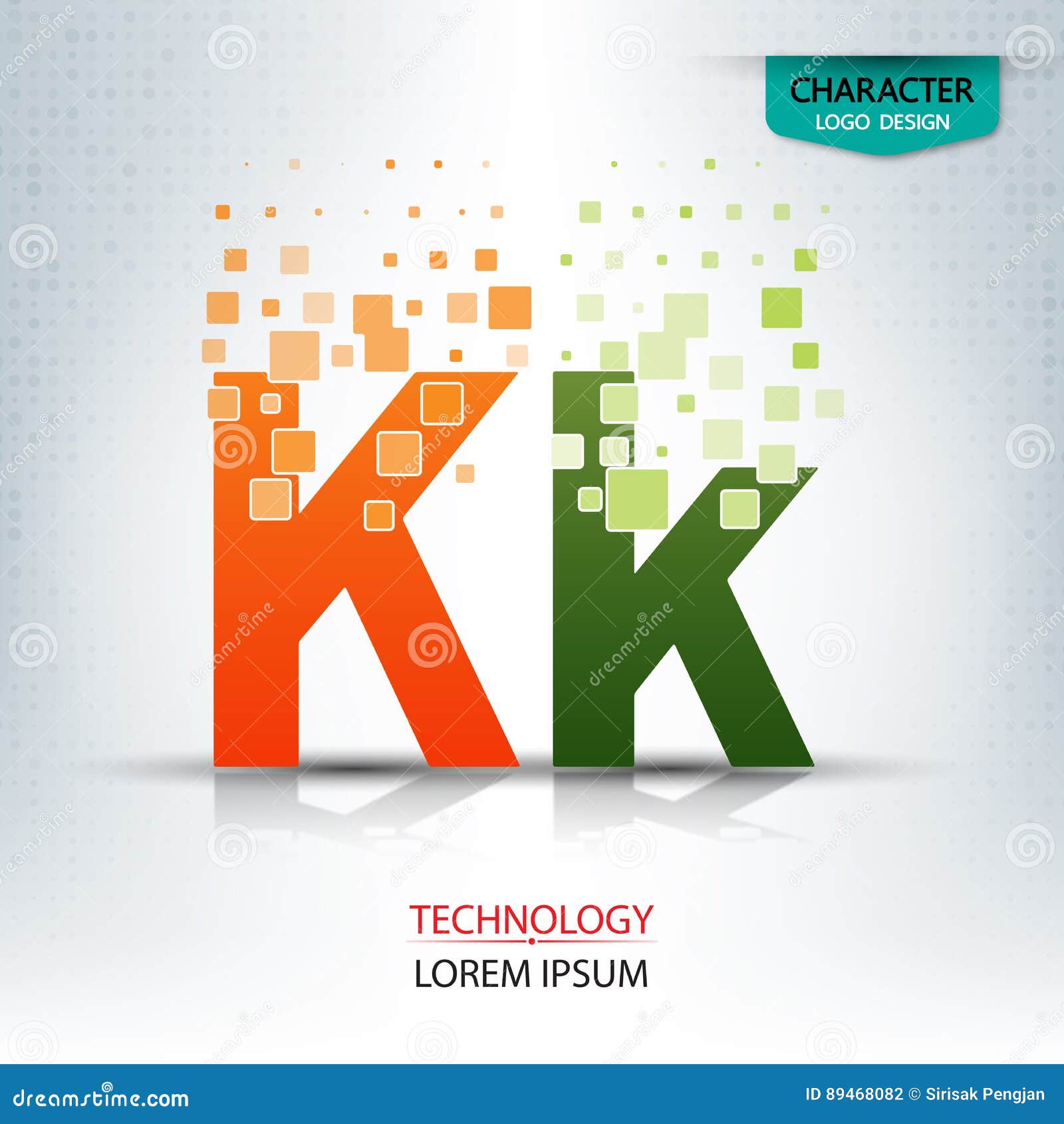 The Letter K, Character Digital Technology Logo Design Stock ...