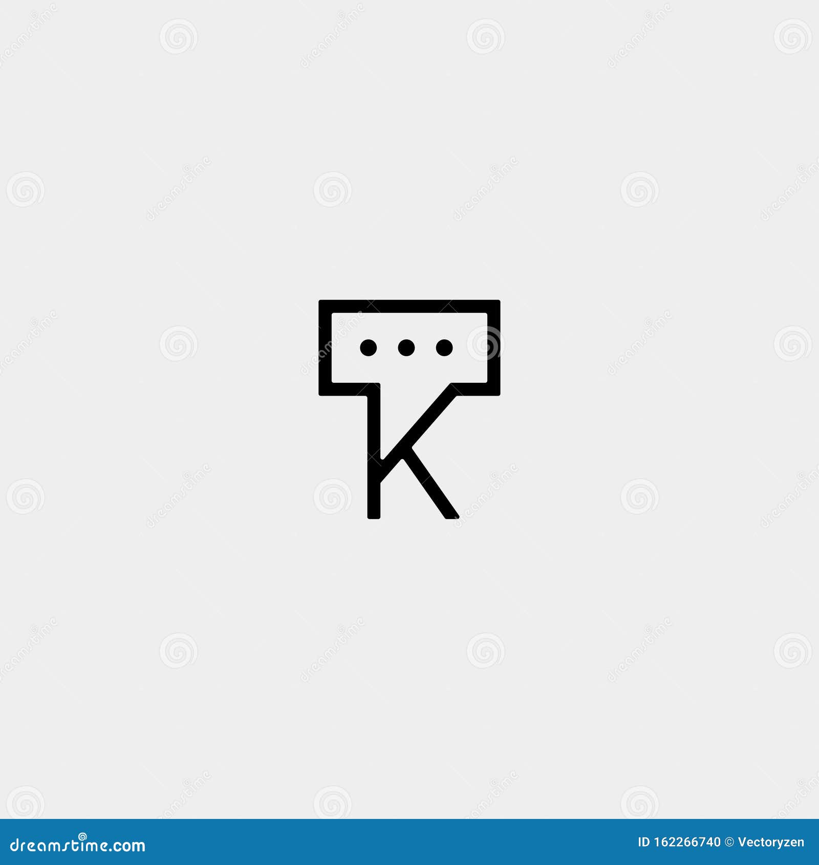Letter K Chat Logo Template Vector Design Stock Vector - Illustration ...