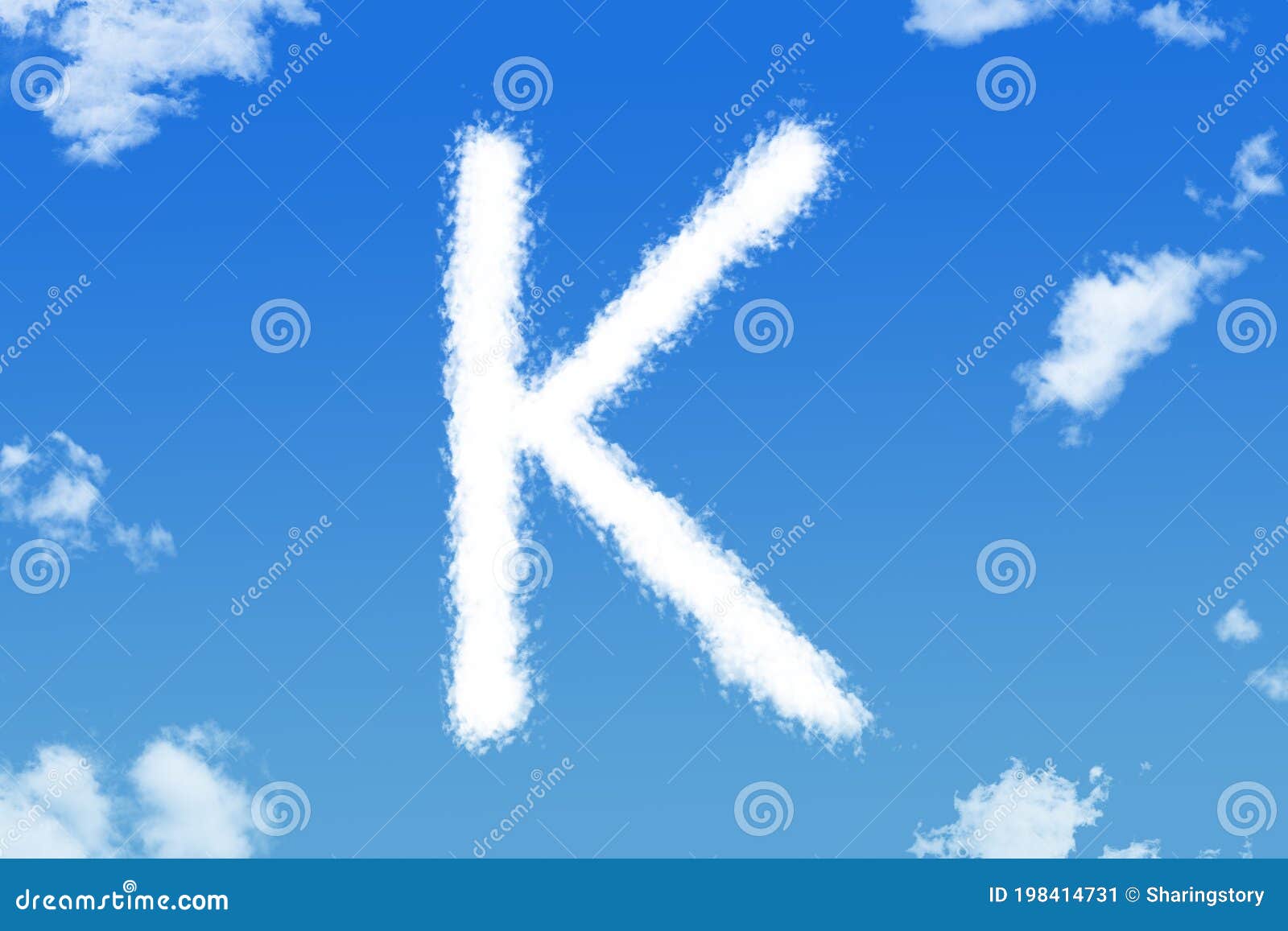 Letter K cloud shape stock image. Image of symbol, cloud - 198414731