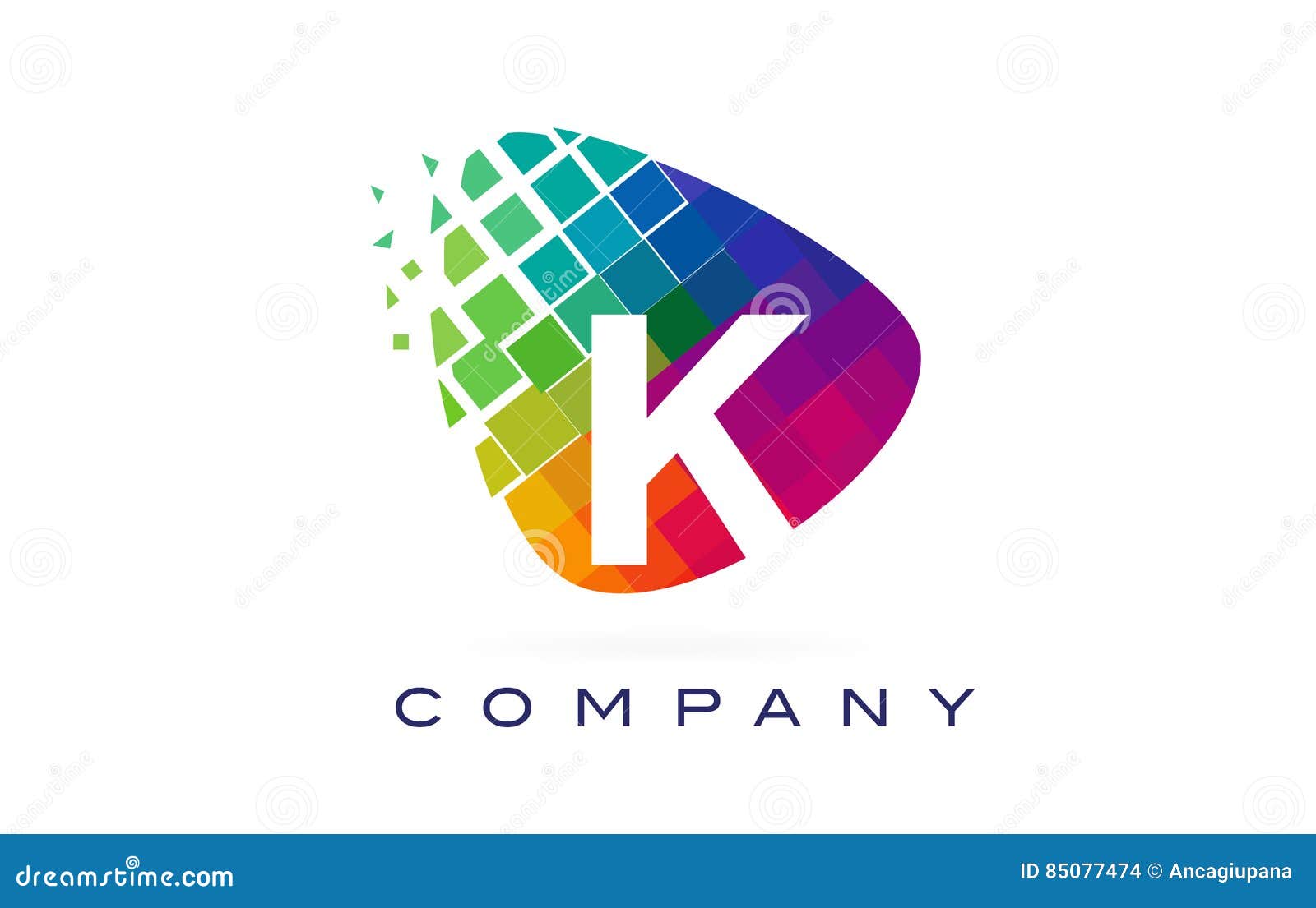 Letter K Colourful Rainbow Logo Design. Vector Illustration ...