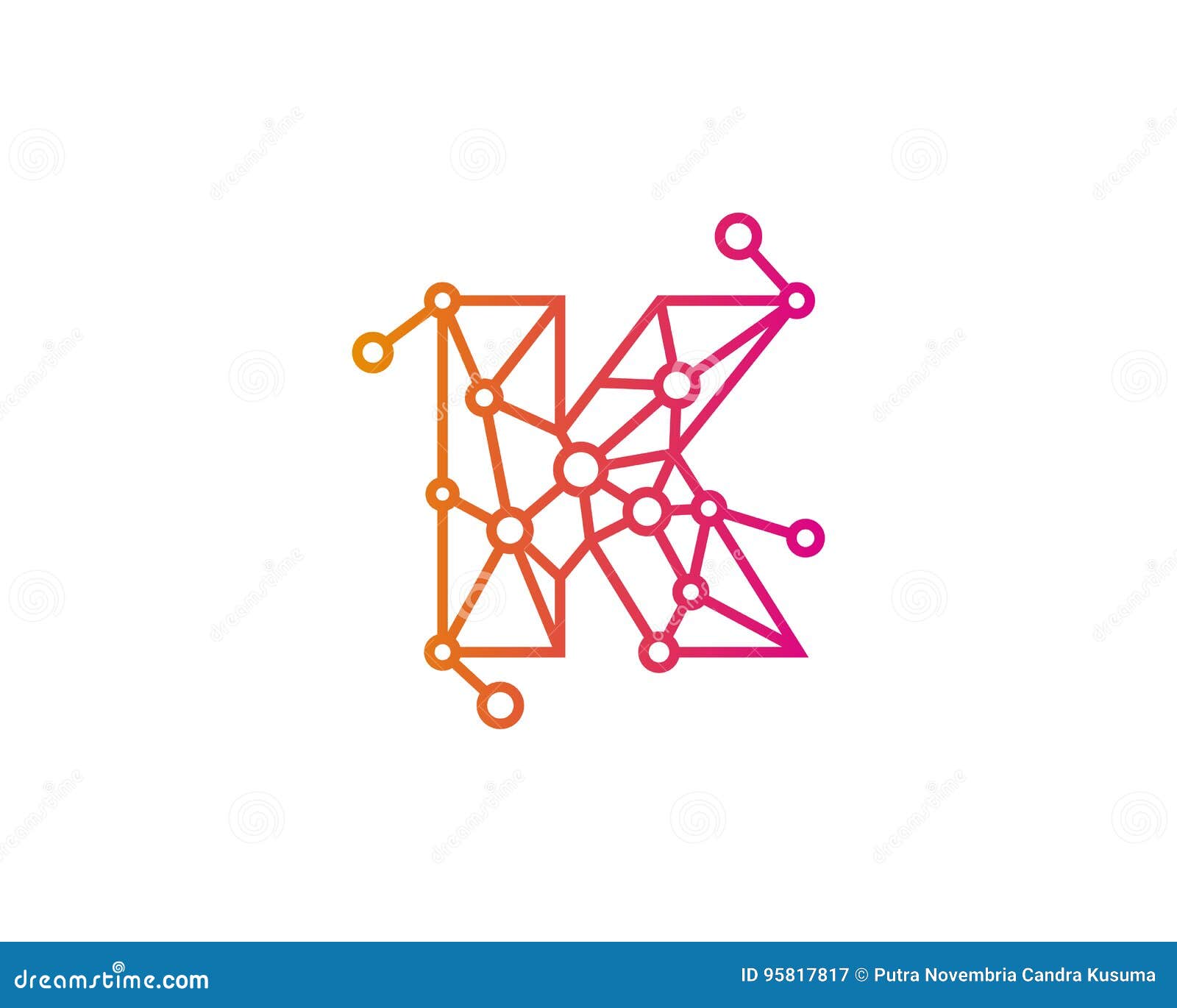 Letter K Connect Dot Network Icon Logo Design Element Stock Vector ...