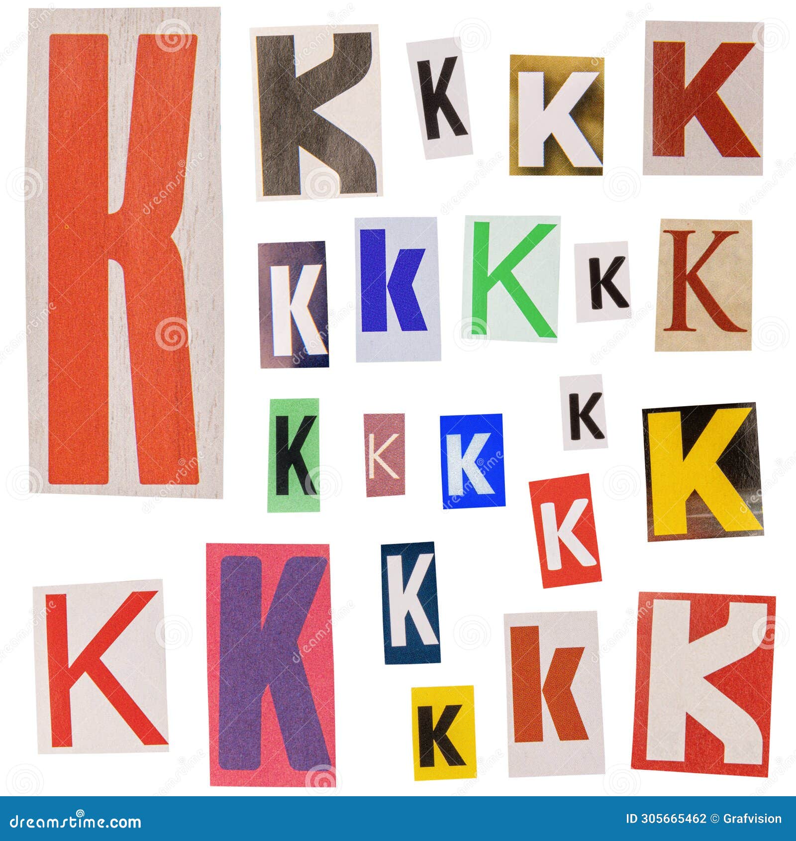 Letter K Cut Out from Newspapers Stock Photo - Image of cuttings ...
