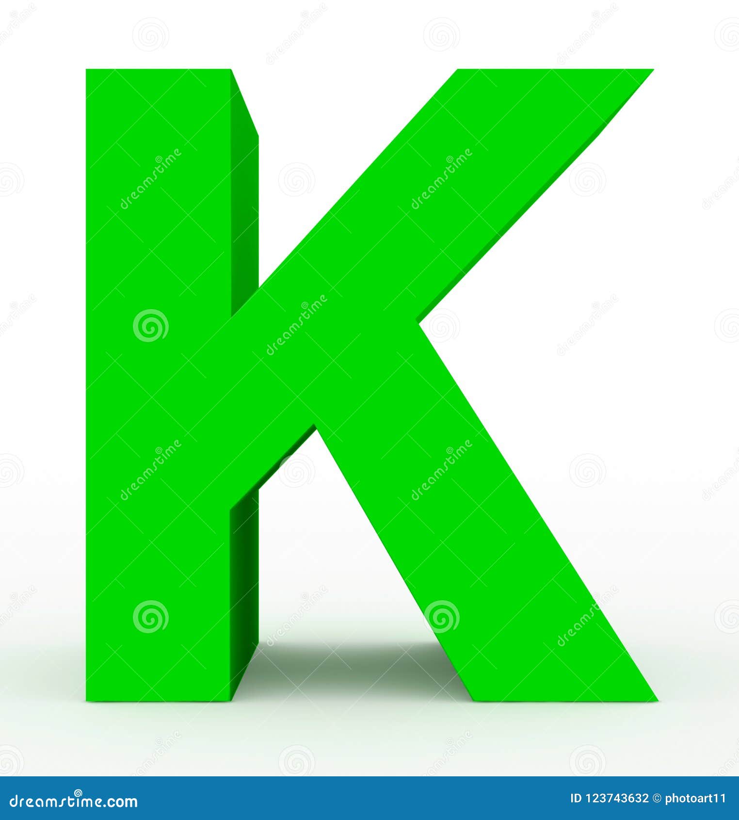 Letter K 3d Green Isolated on White Stock Illustration - Illustration ...