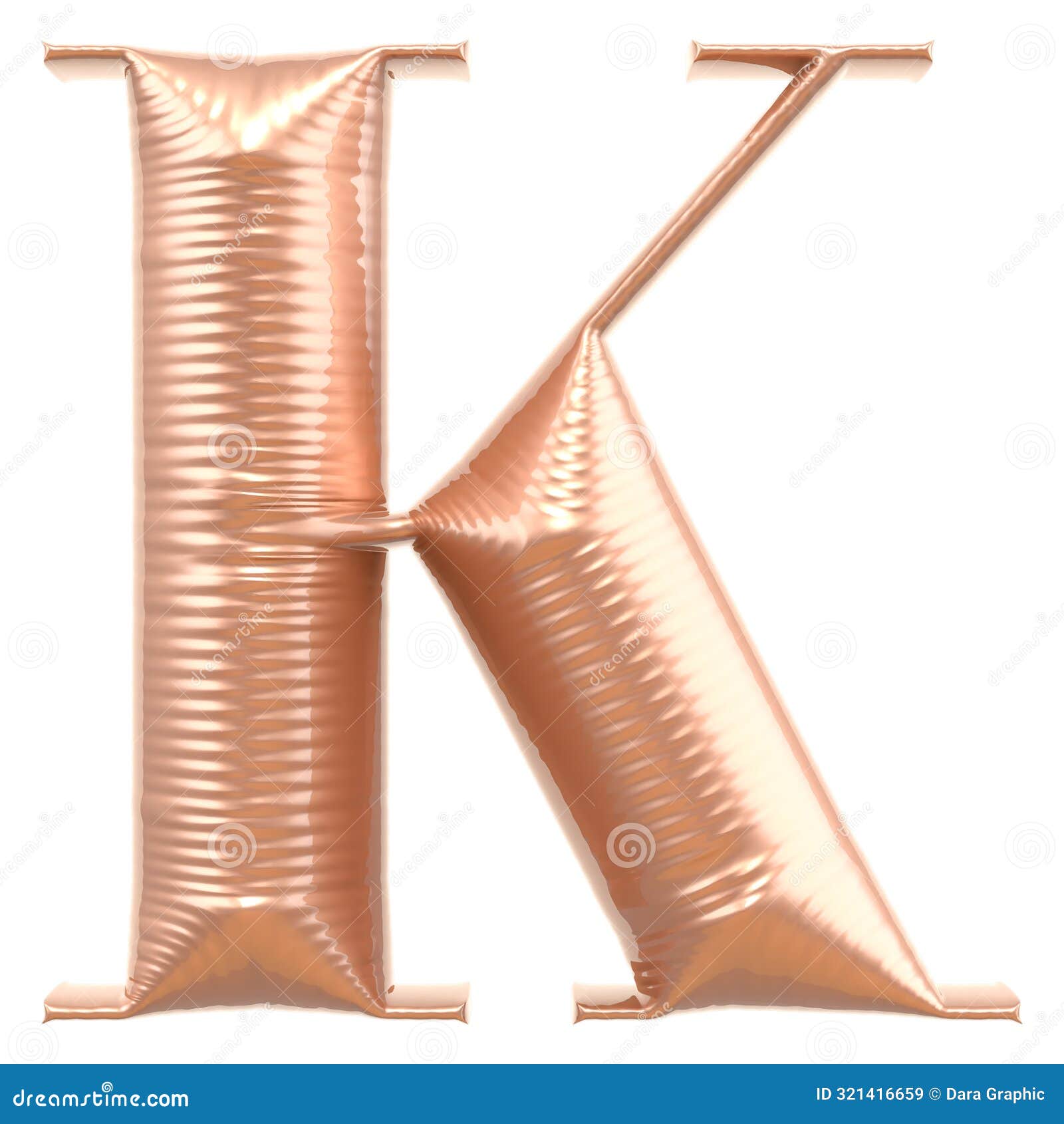 Letter K 3D Render with White Background Design Stock Image ...