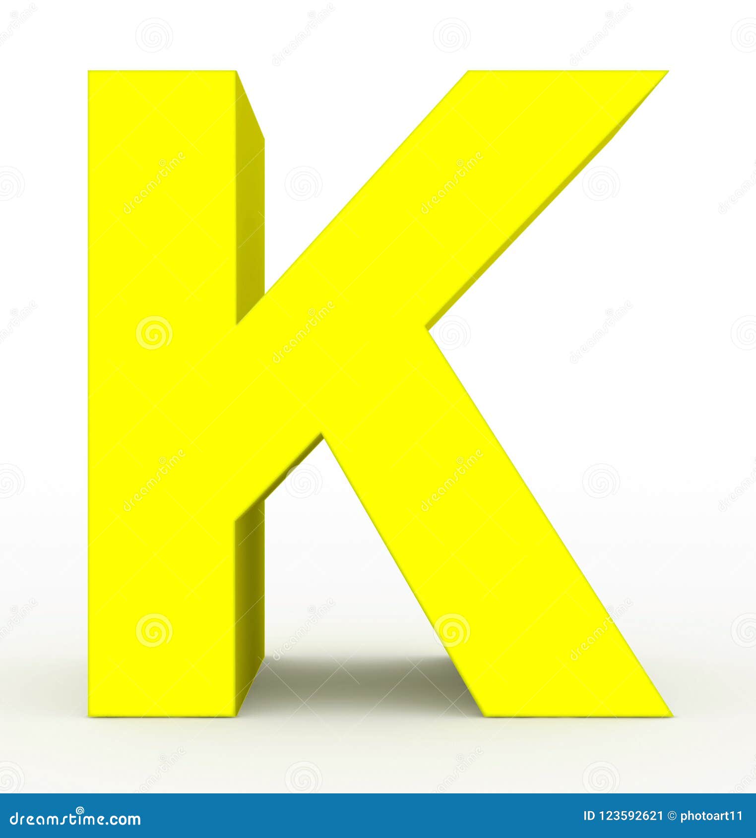 Letter K 3d Yellow Isolated on White Stock Illustration - Illustration ...