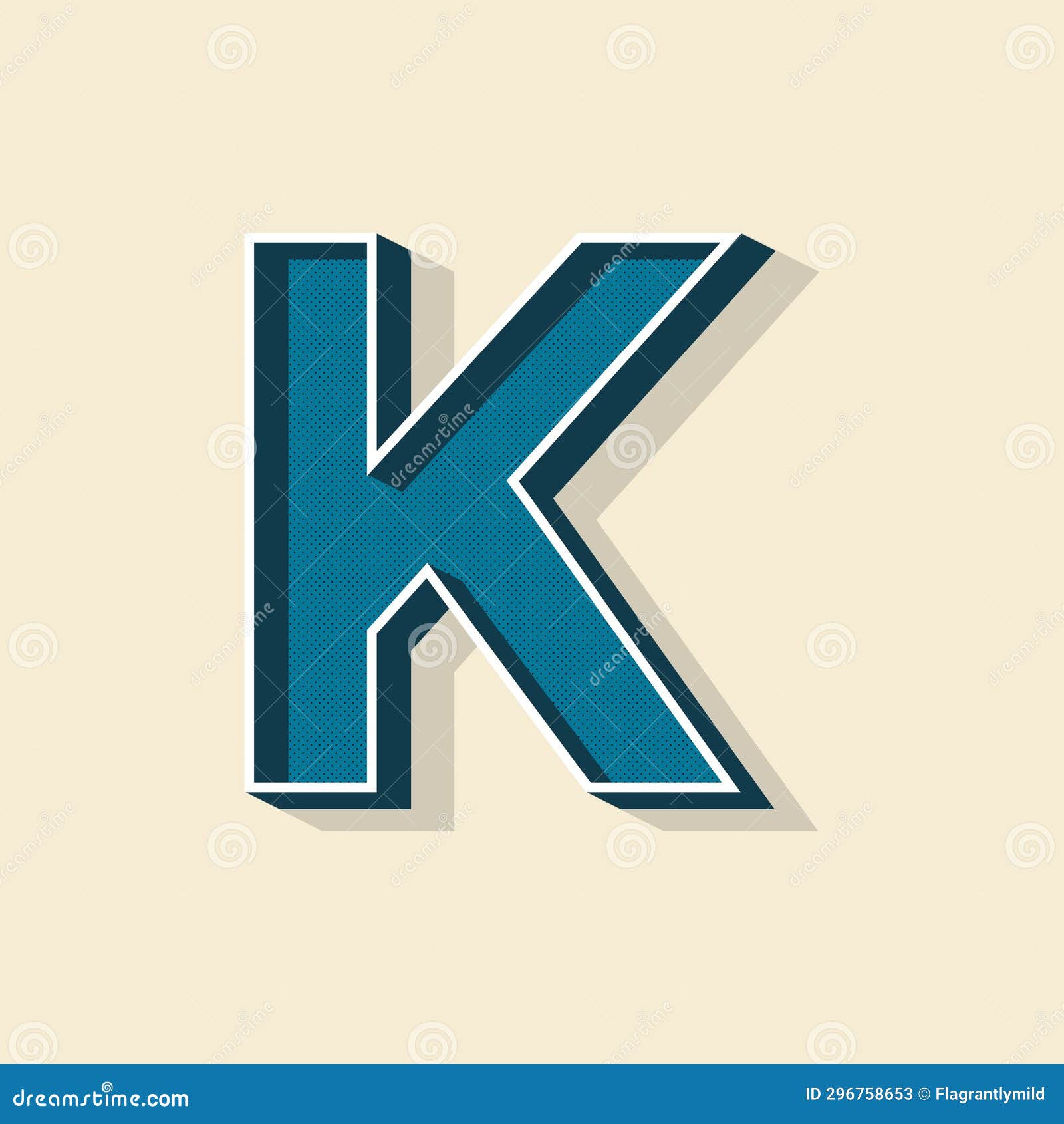 Letter K 3D Isometric Design Stock Illustration - Illustration of stamp ...