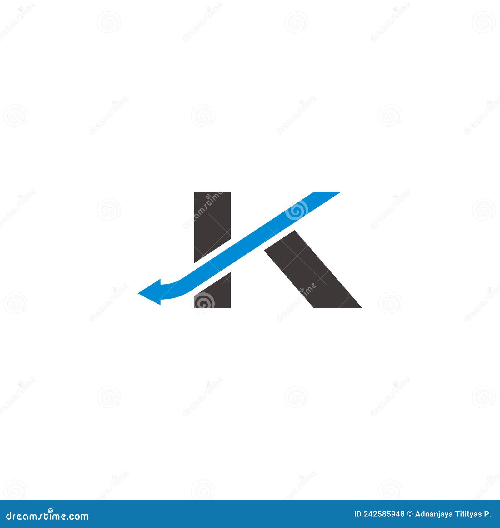 Letter K Down Arrow Lower Temperature Symbol Logo Vector Stock Vector ...