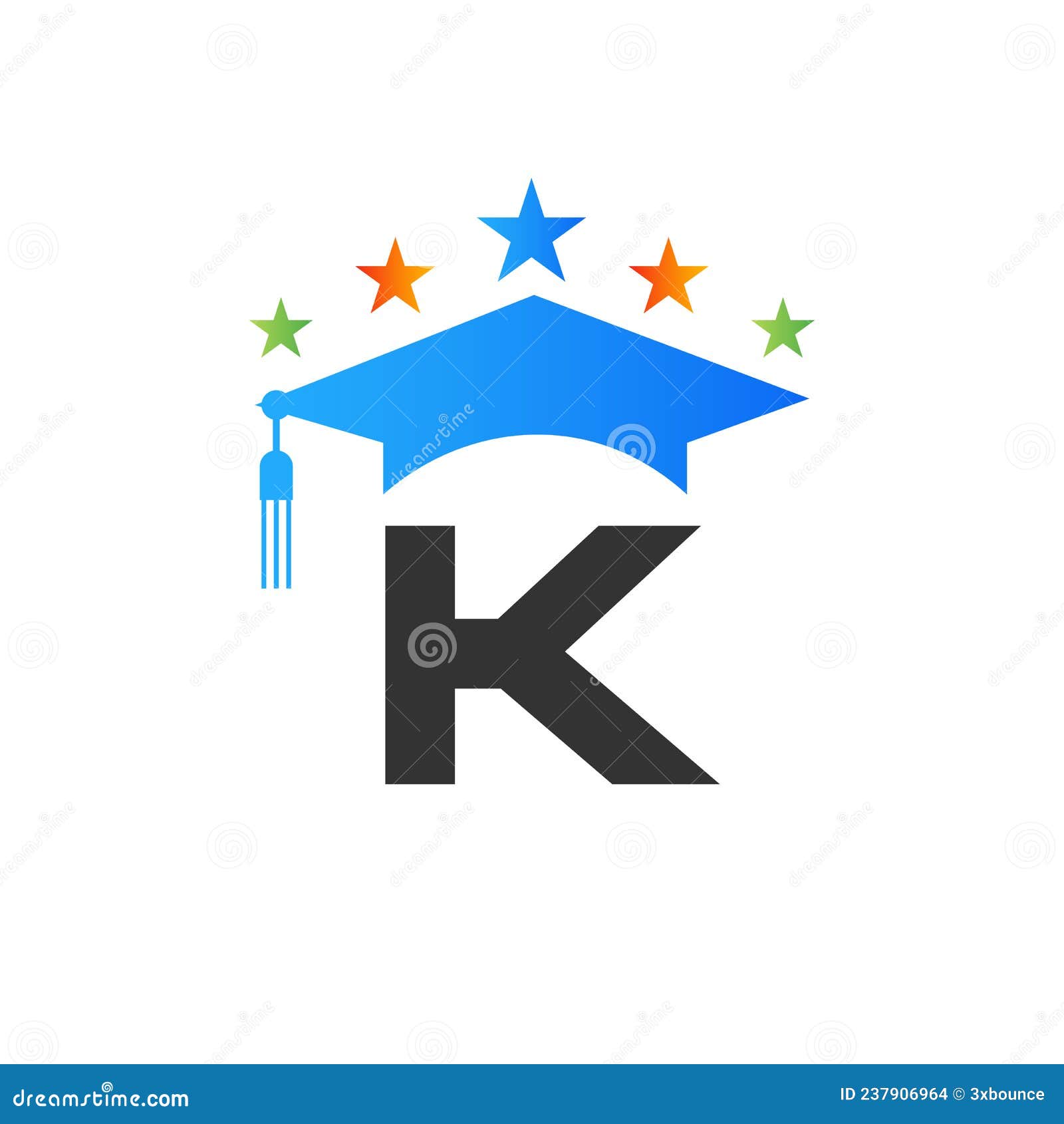 Letter K Education Logo Initial Graduation Cap Concept. Education Logo ...