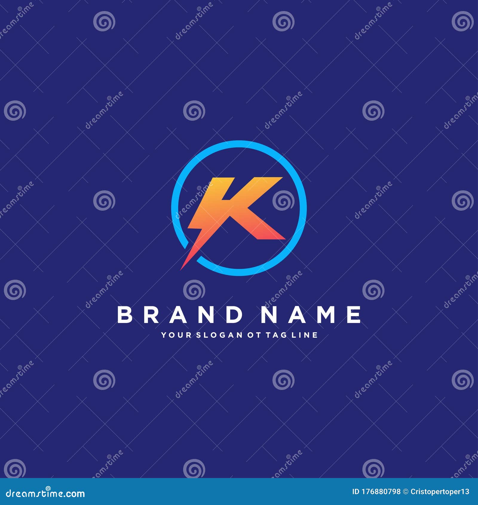 Letter K Flash Electrical Logo Design Vector Stock Vector ...