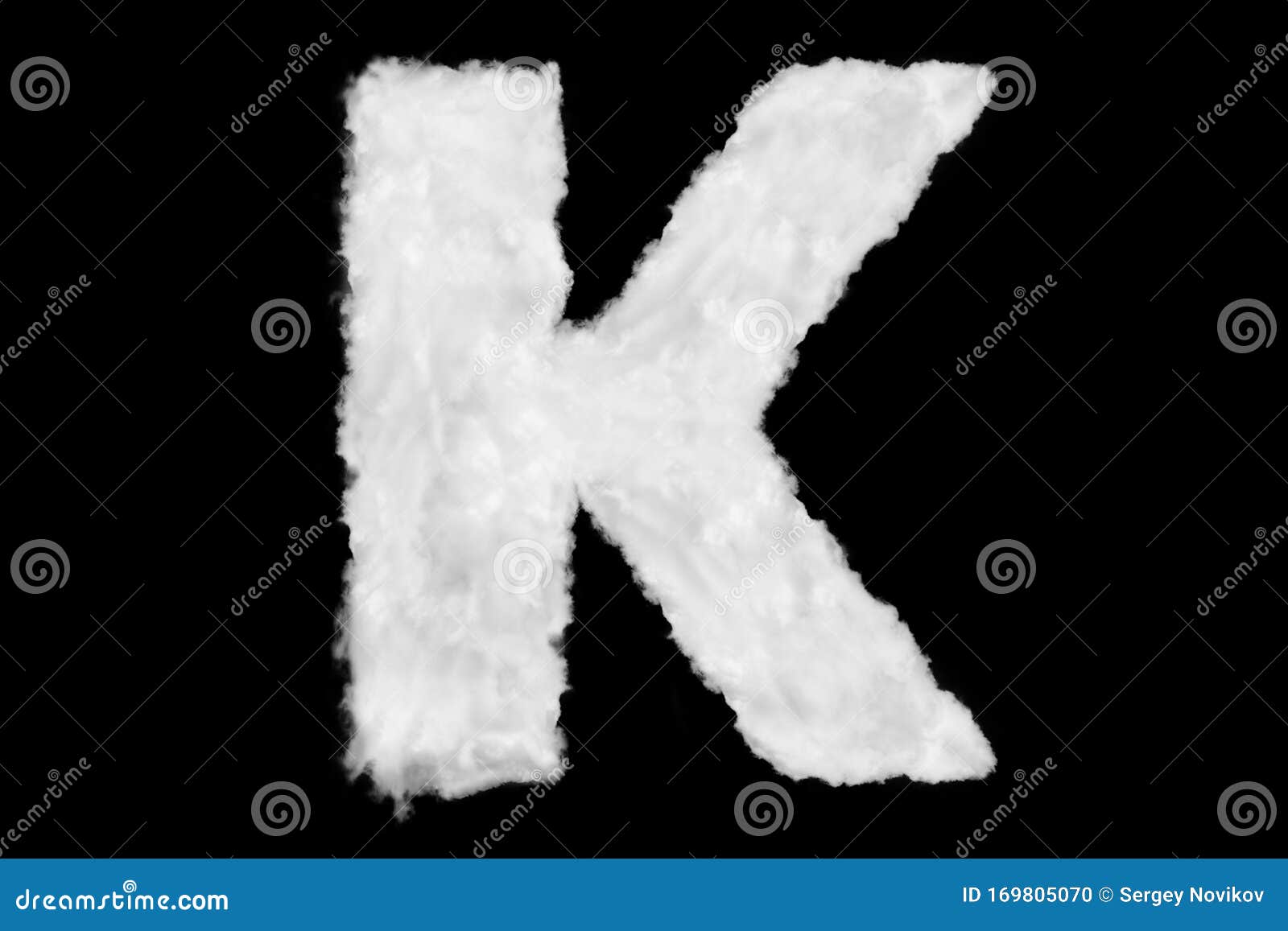 Letter K Font Shape Element Made of Cloud on Black Stock Illustration ...