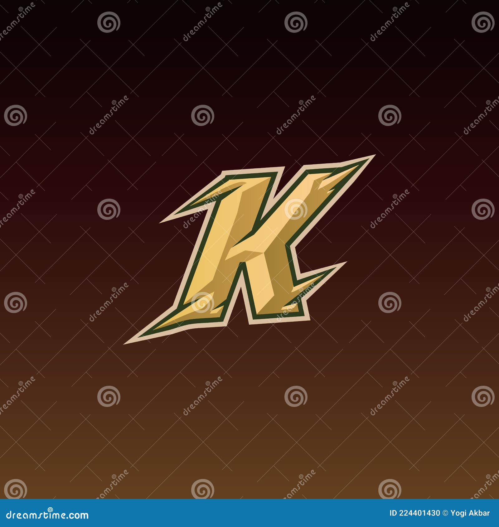 Letter K Game Logo Esport Gaming Vector Illustration Stock Vector ...