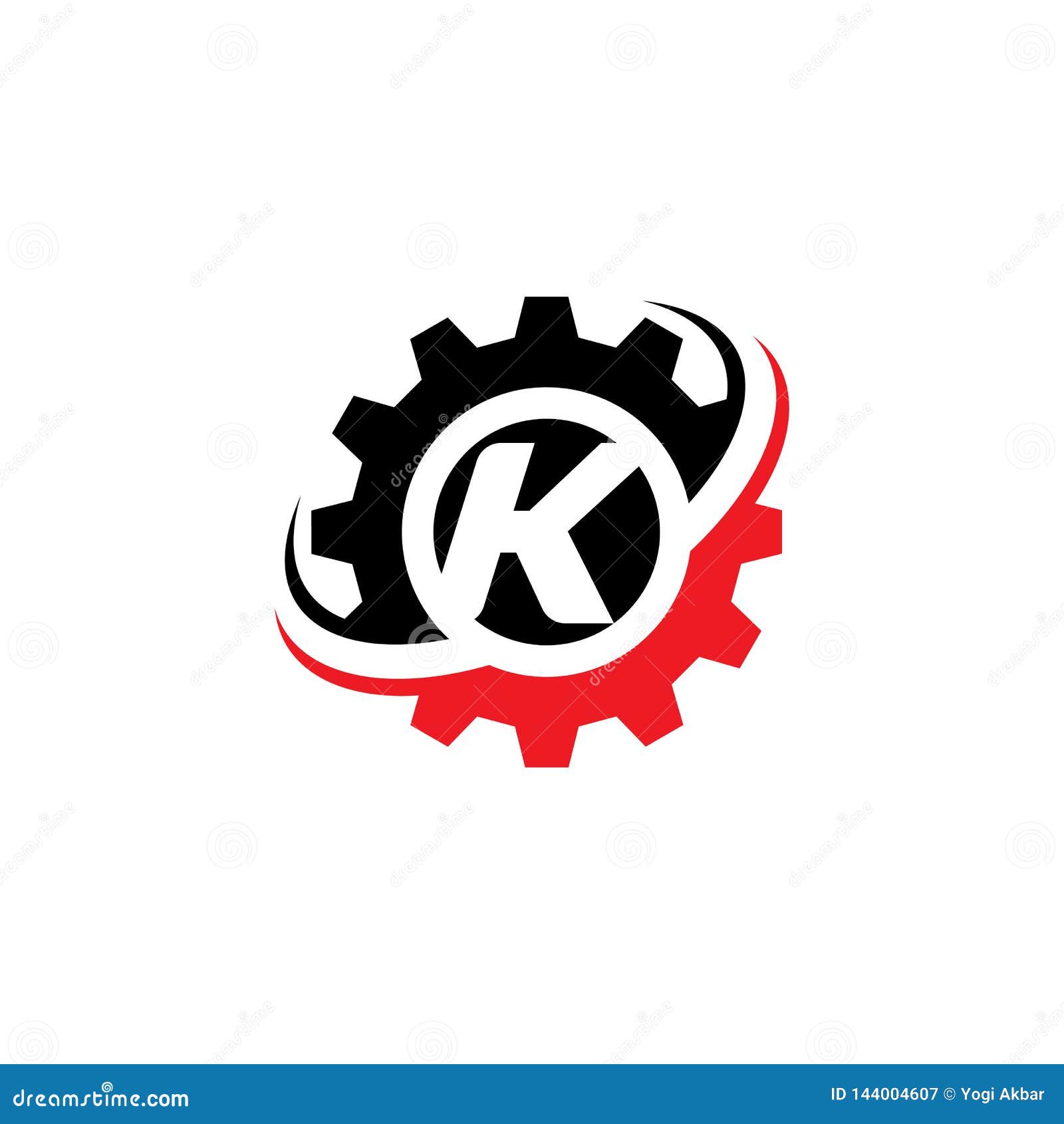 Letter K Gear Logo Design Template Stock Vector - Illustration of ...