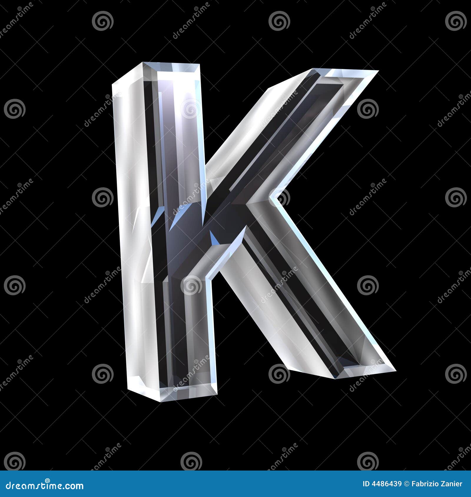 Letter K In Glass 3d Stock Illustration Illustration Of English 4486439