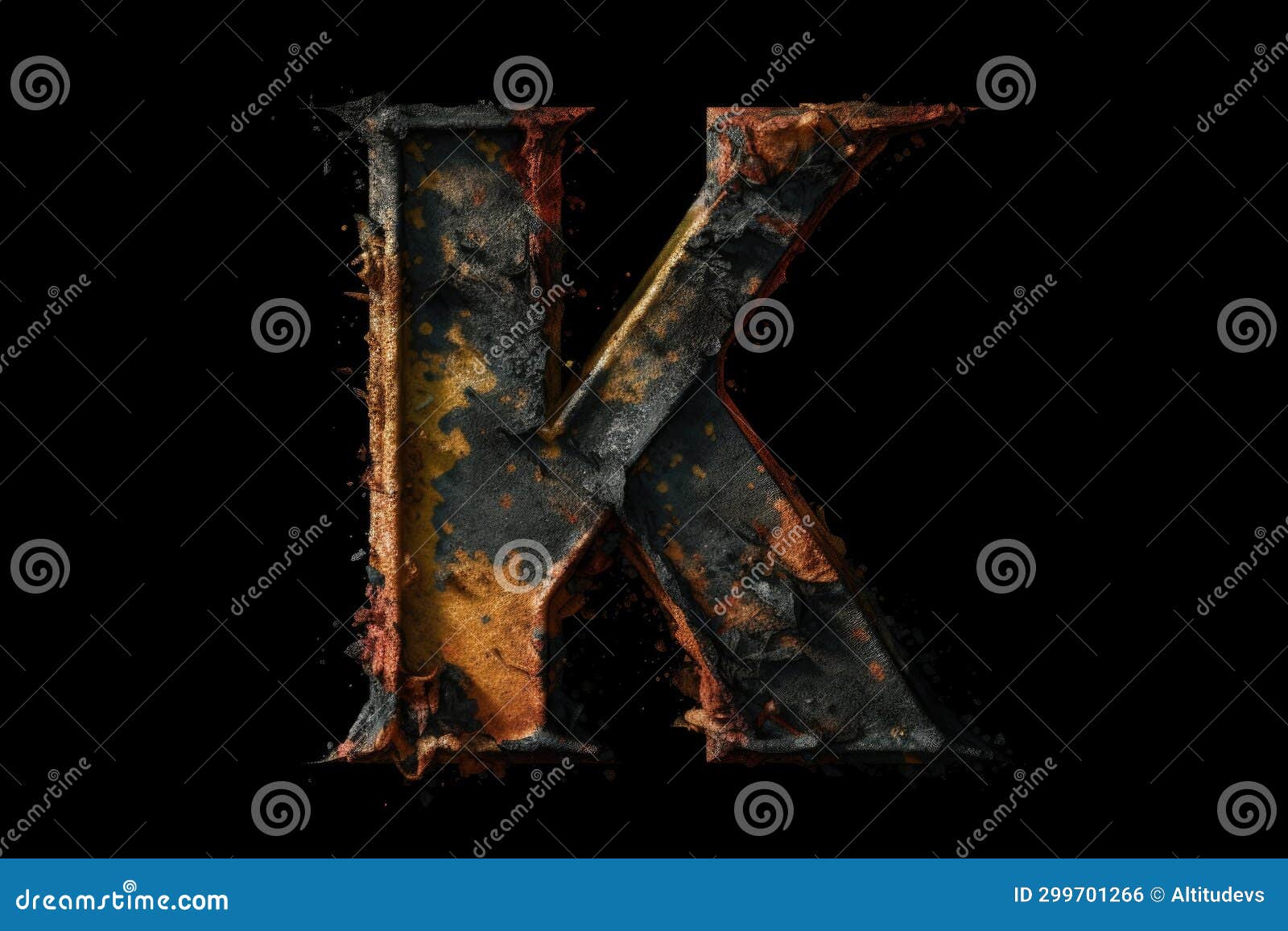 Letter K, Grunge Style, on Black Background Stock Photo - Image of ...