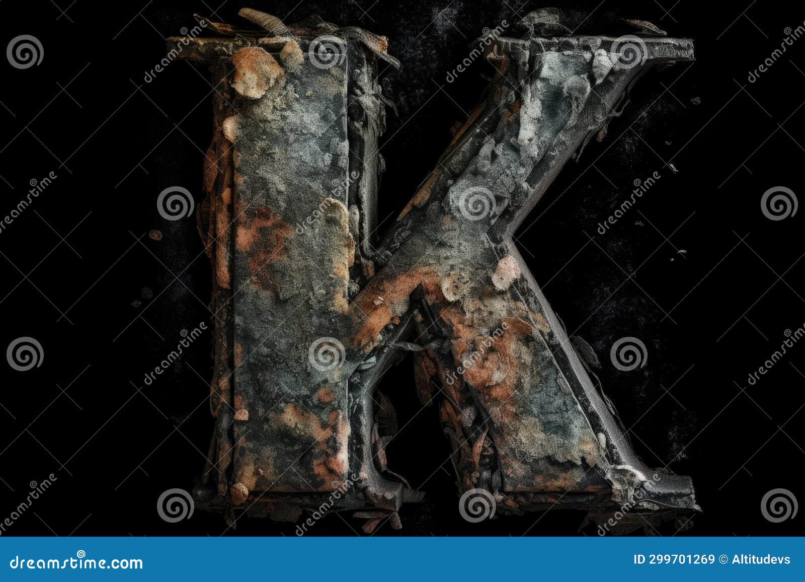 Letter K, Grunge Style, on Black Background Stock Image - Image of dark ...