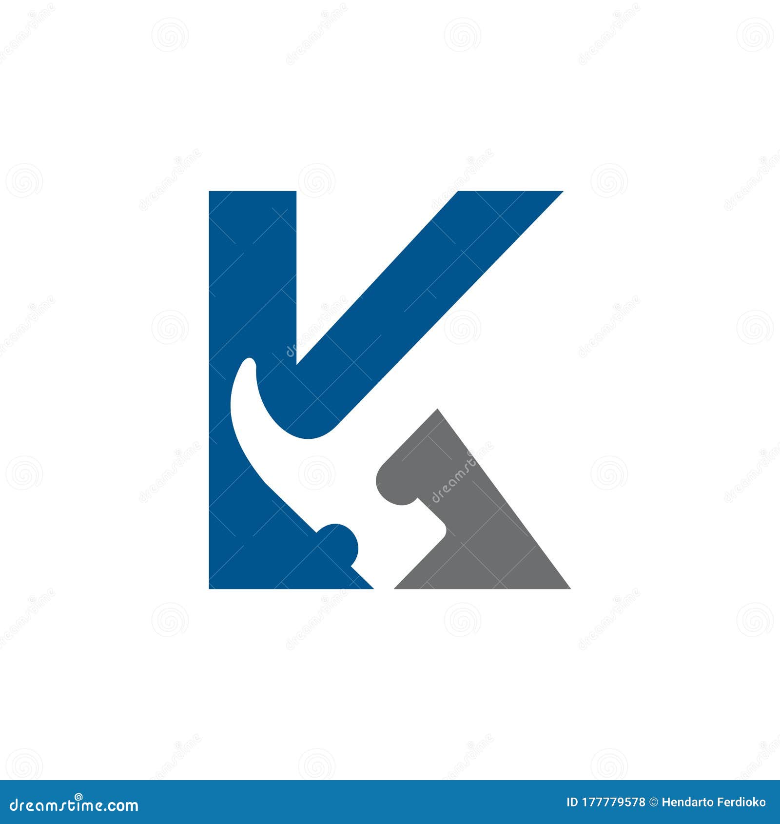 Letter K Hammer Logo Design. Renovation and Construction Vector Graphic. Stock Vector ...