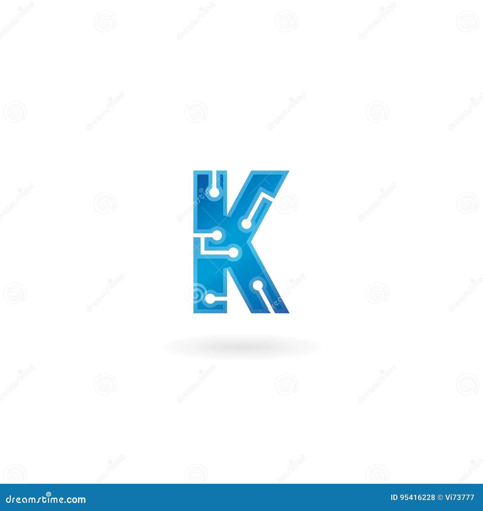 Letter K Icon. Technology Smart Logo, Computer and Data Related ...