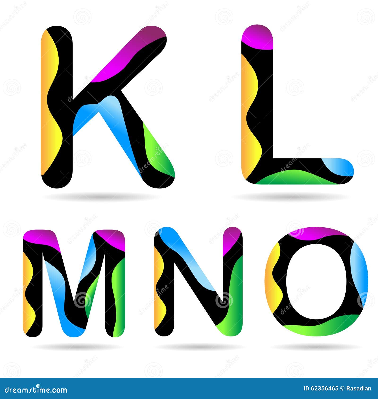 Letter K L M N O stock vector. Illustration of learning - 62356465
