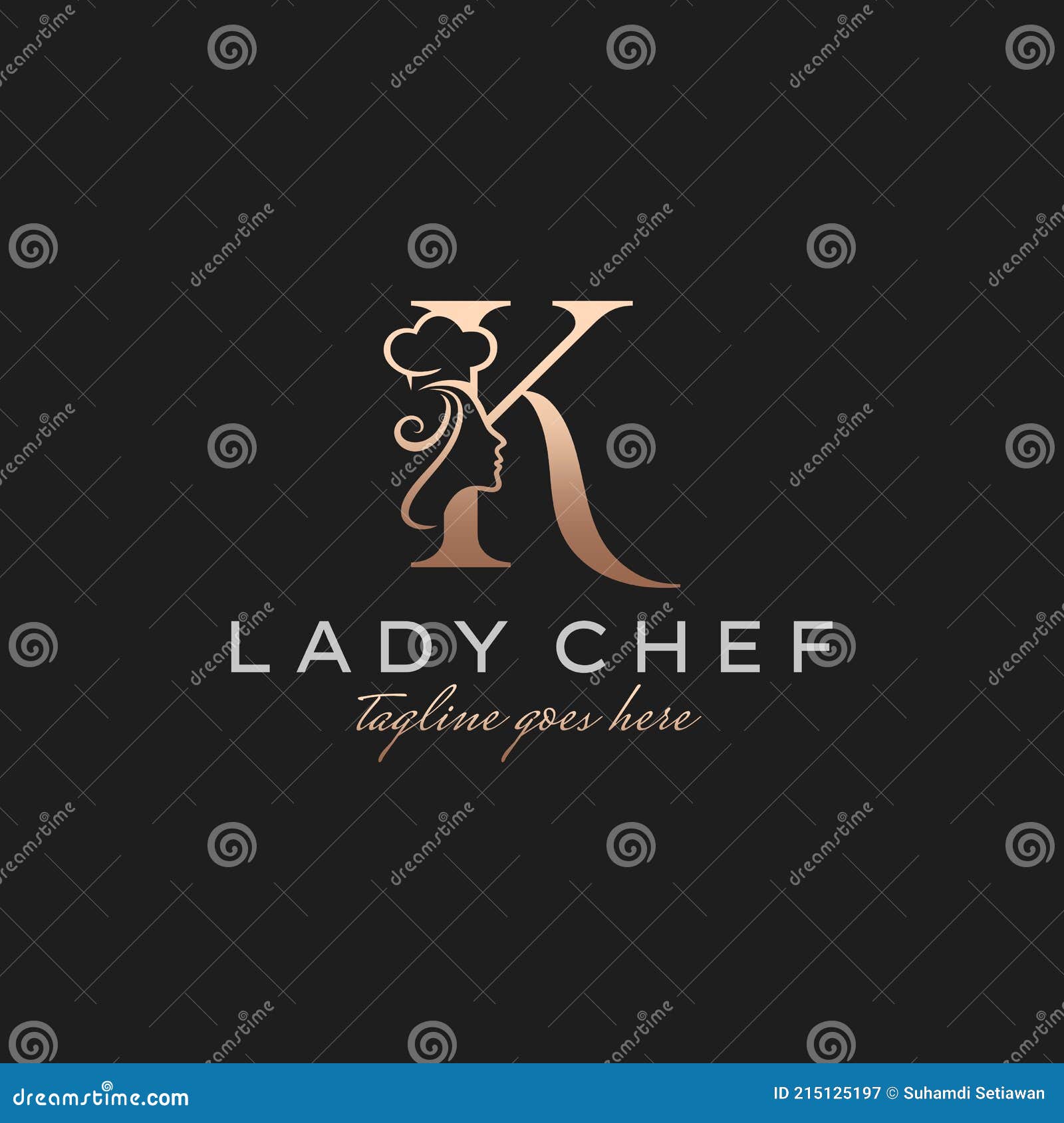 Letter K Lady Chef, Initial Beauty Cook Logo Design Vector Stock Vector ...