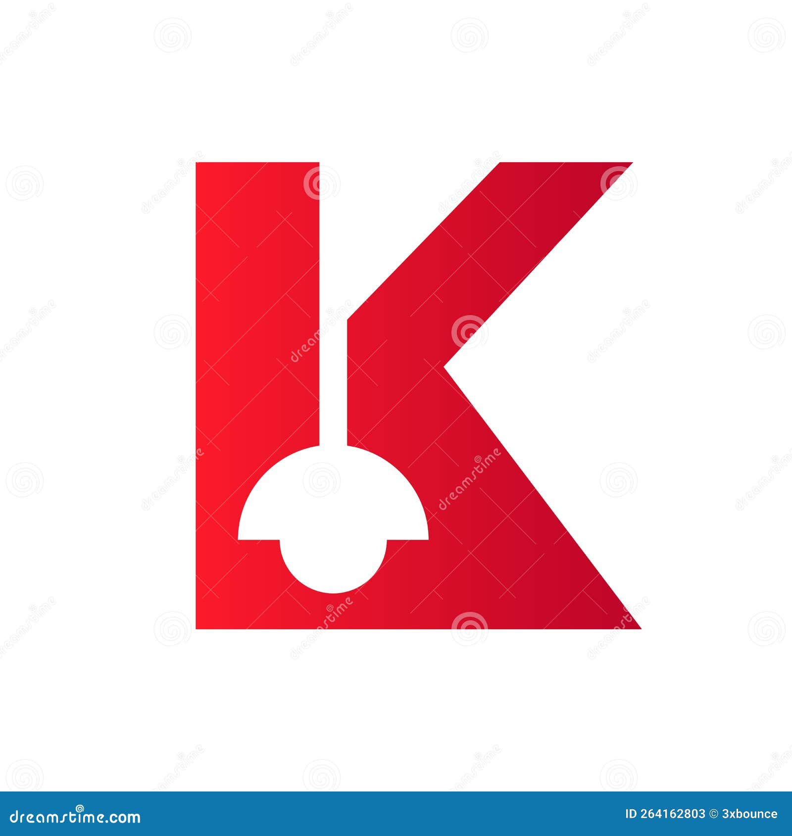 Letter K Lamp Logo Combined with Hanging Lamp Vector Template Stock ...