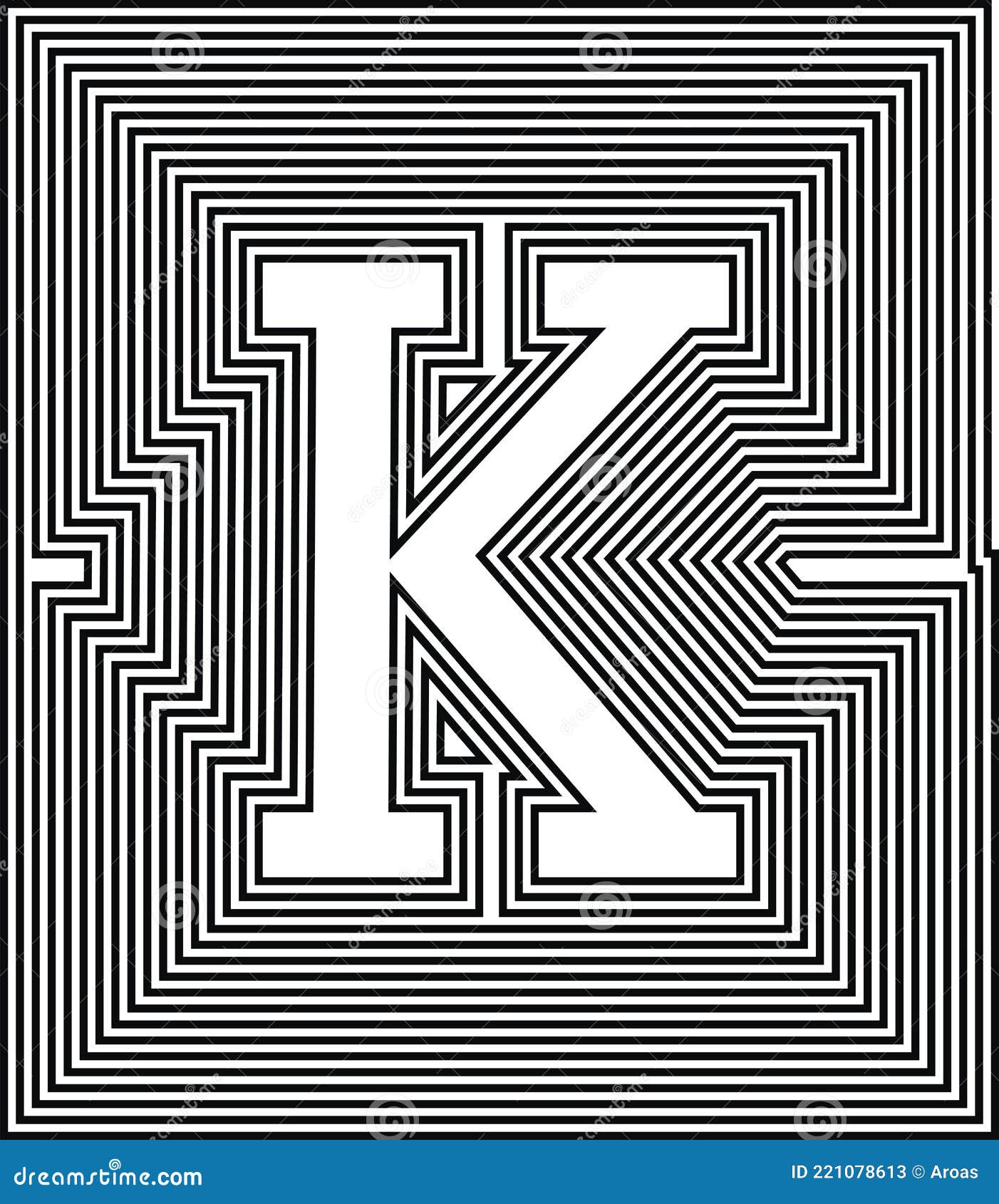 Letter K Line Logo Icon Design Stock Vector - Illustration of pattern ...